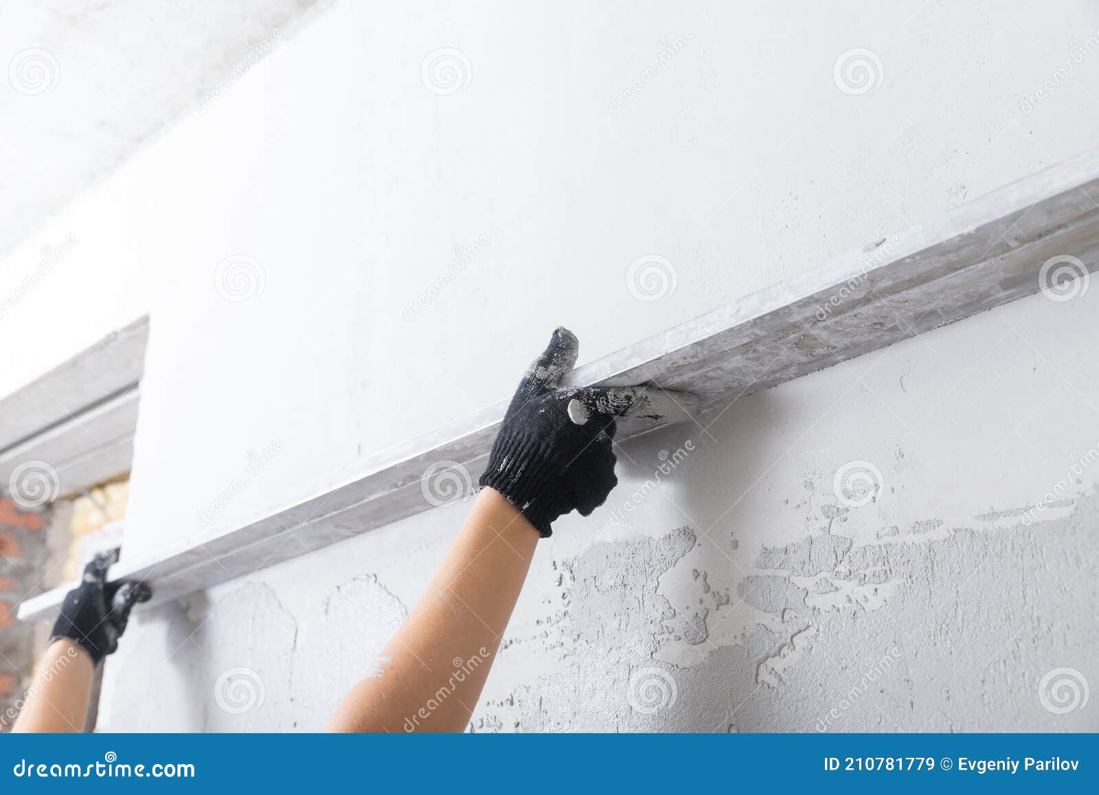 Builder Level Out Defects in Concrete Walls with Cement Plaster Stock ...