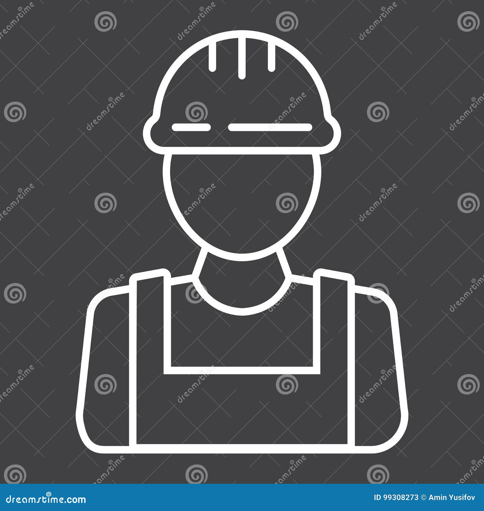 Builder Line Icon, Build and Repair, Construction Stock Vector ...