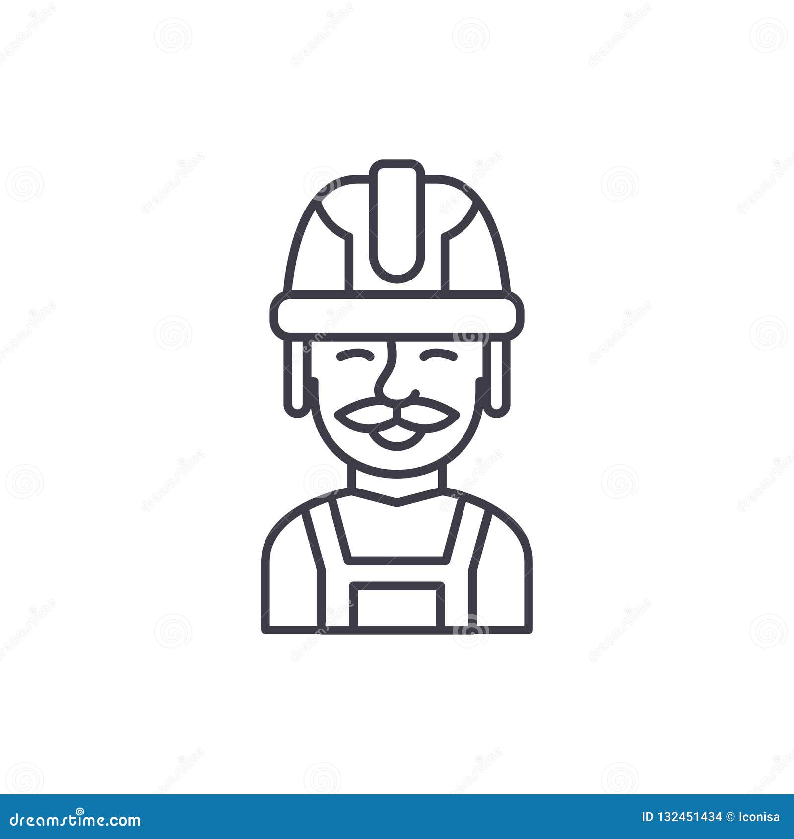 Builder Line Icon Concept. Builder Vector Linear Illustration, Symbol ... Builder Line Icon Concept. Builder Vector Linear Illustration, Symbol ...