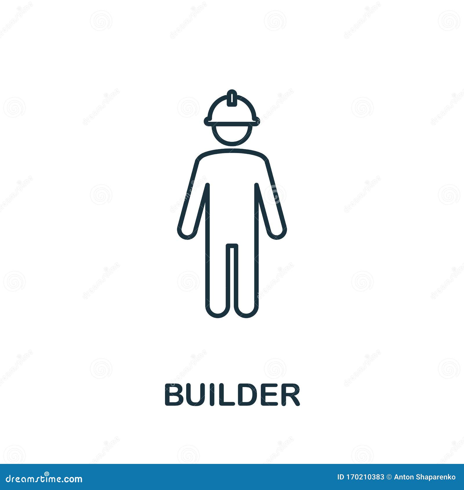 Builder Line Icon. Thin Style Element from Construction Tools Icons ...