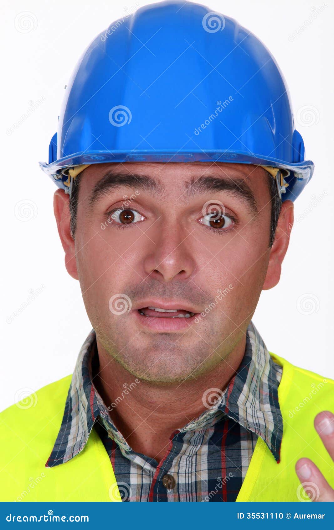 Builder looks confused stock photo. Image of deadlines - 35531110