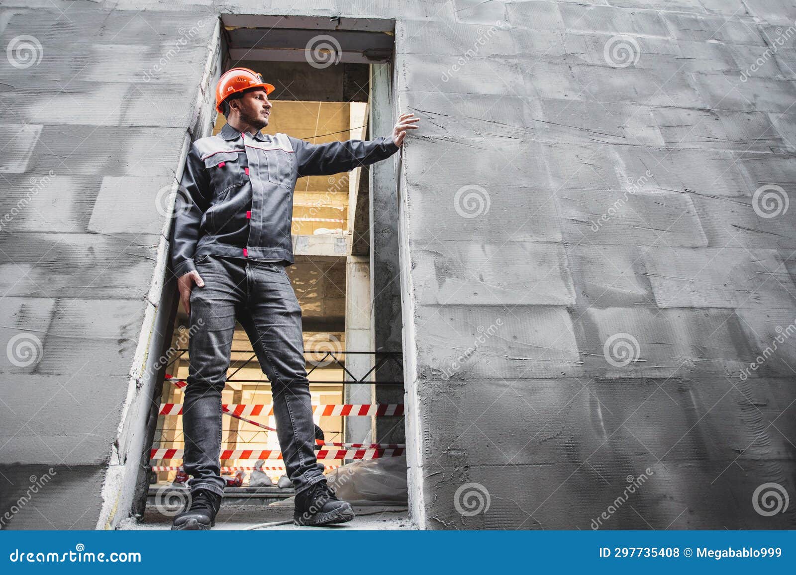 Builder Man, Construction and People Concept. Worker in Uniform on the ...