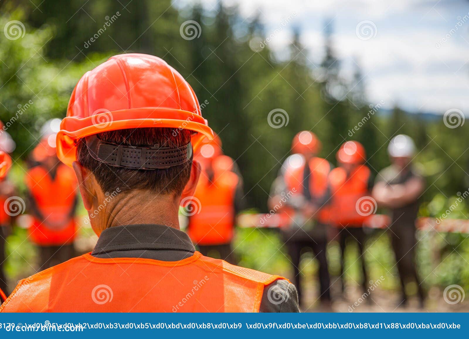 Builder Man. Helmet Builder. Many Construction Workers Helmet. Team in ...