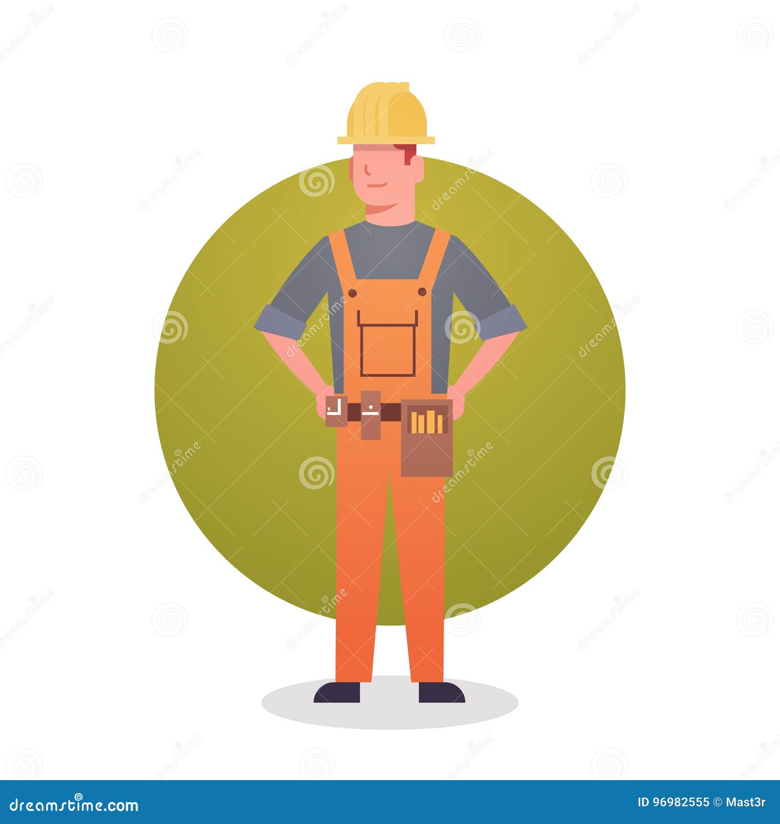 Builder Man Icon Engeneer Occupation Contractor Stock Vector ...