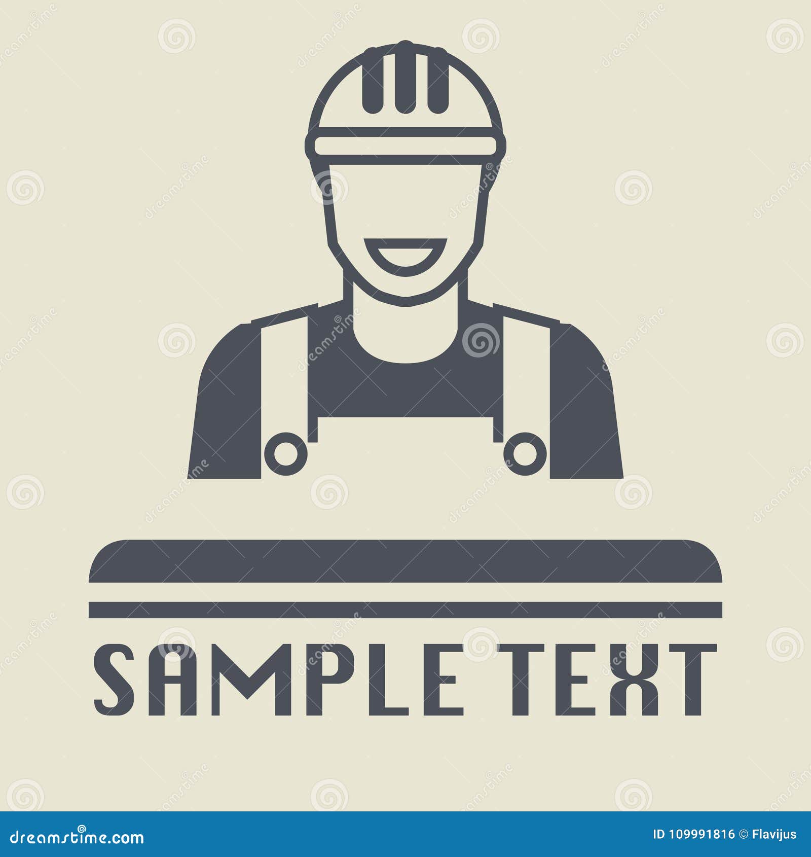 Builder man icon or sign stock vector. Illustration of icon - 109991816
