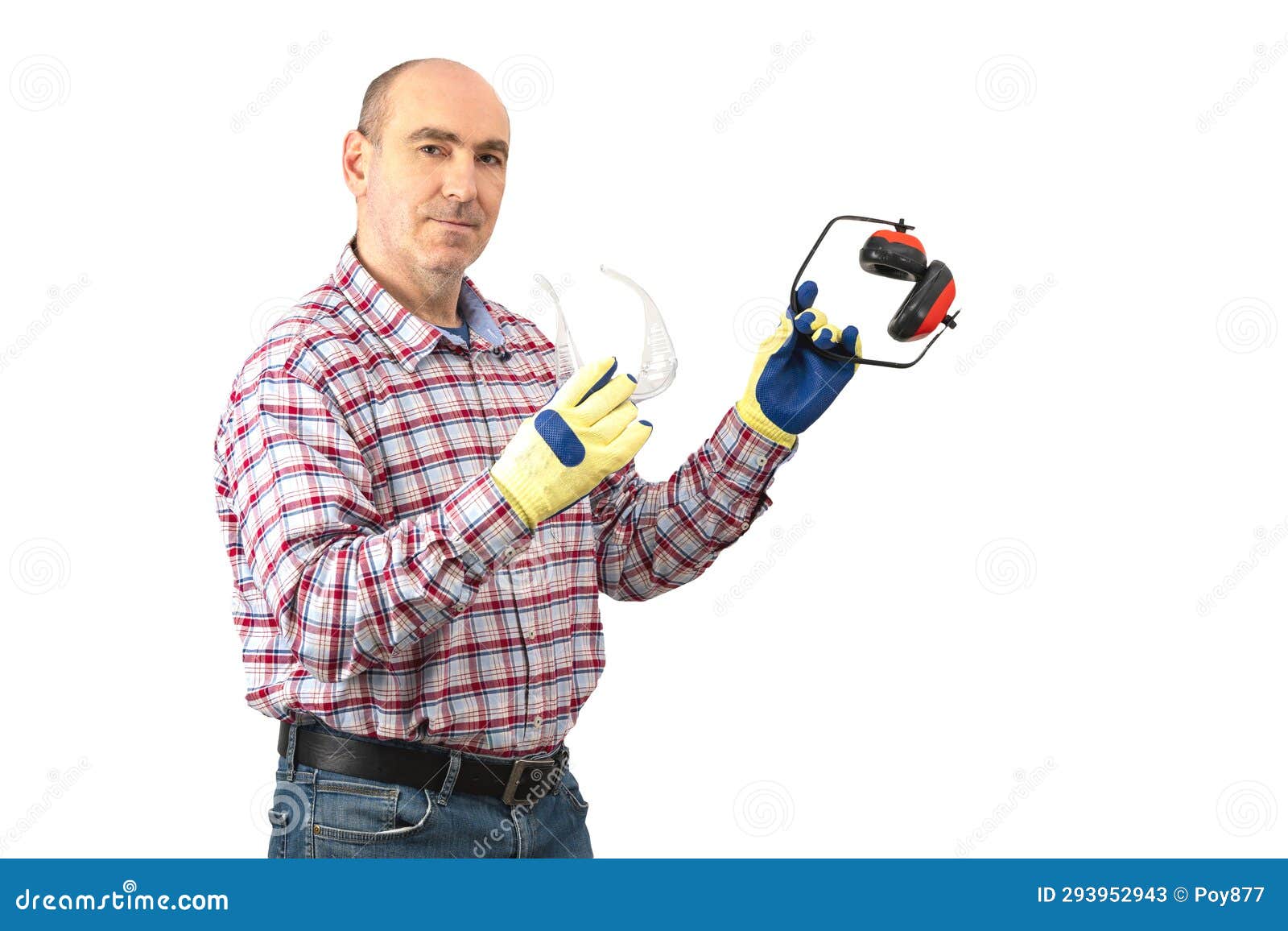 Builder Man with Objects and Tools Stock Image - Image of occupation ...