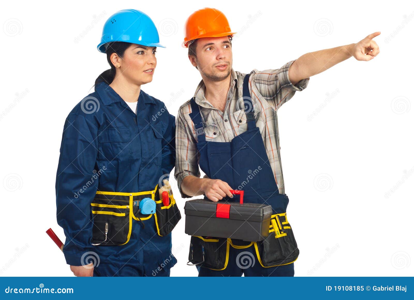 Builder man pointing away stock image. Image of conversation - 19108185