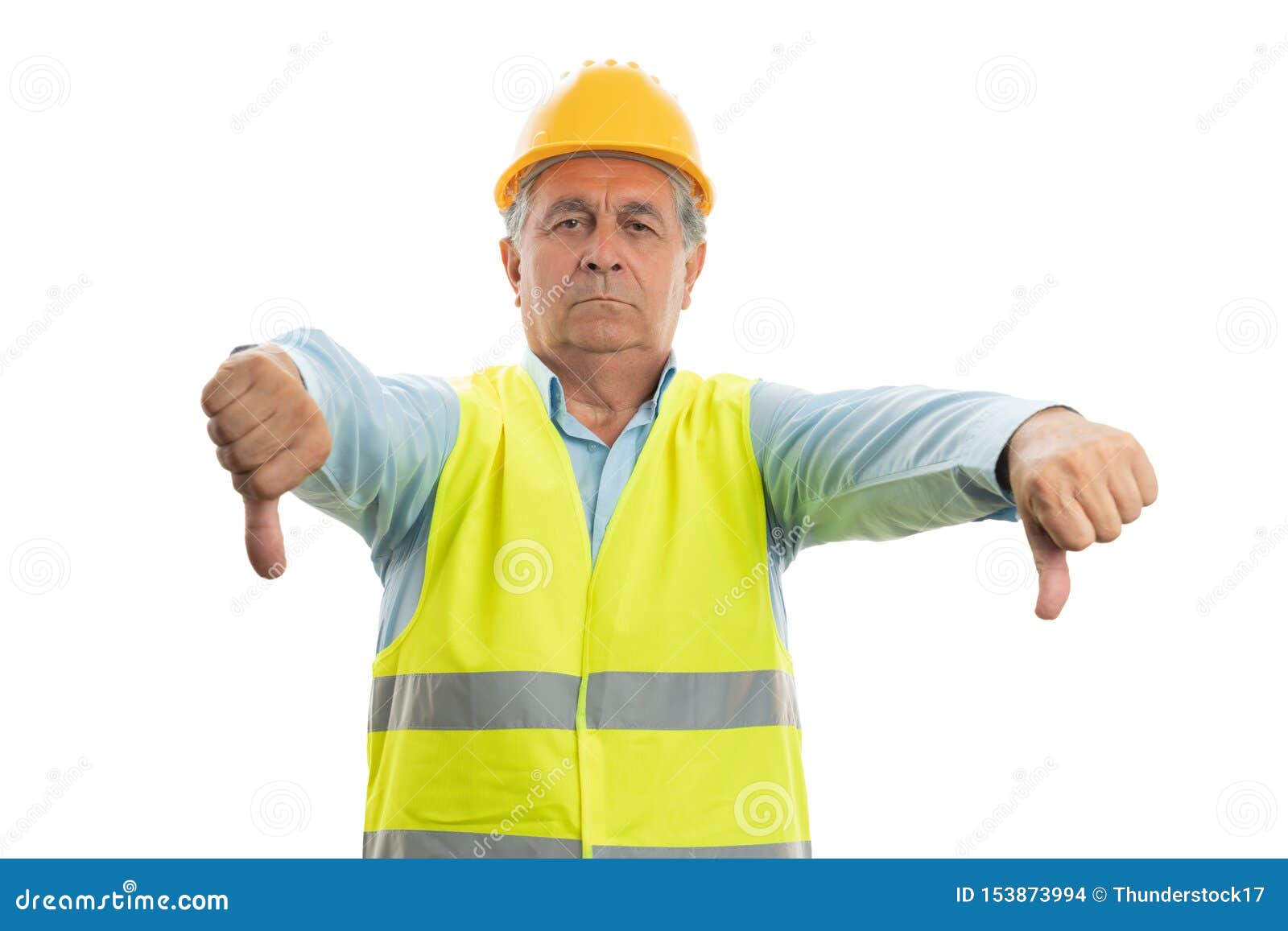Builder Man Showing Double Dislike Gesture Stock Photo - Image of ...