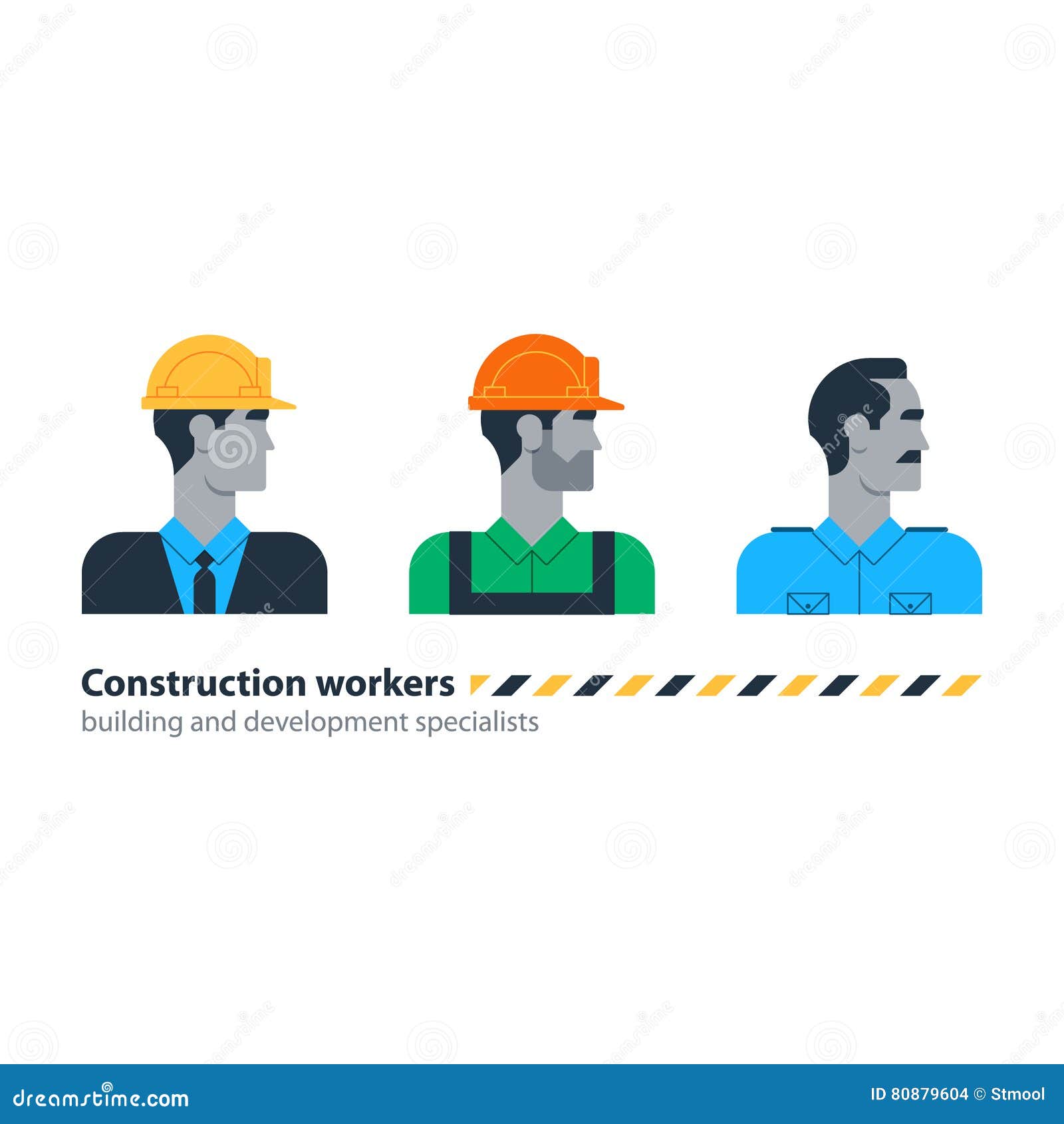 Builder Man Side View Construction Worker Labor Force Stock Vector ...
