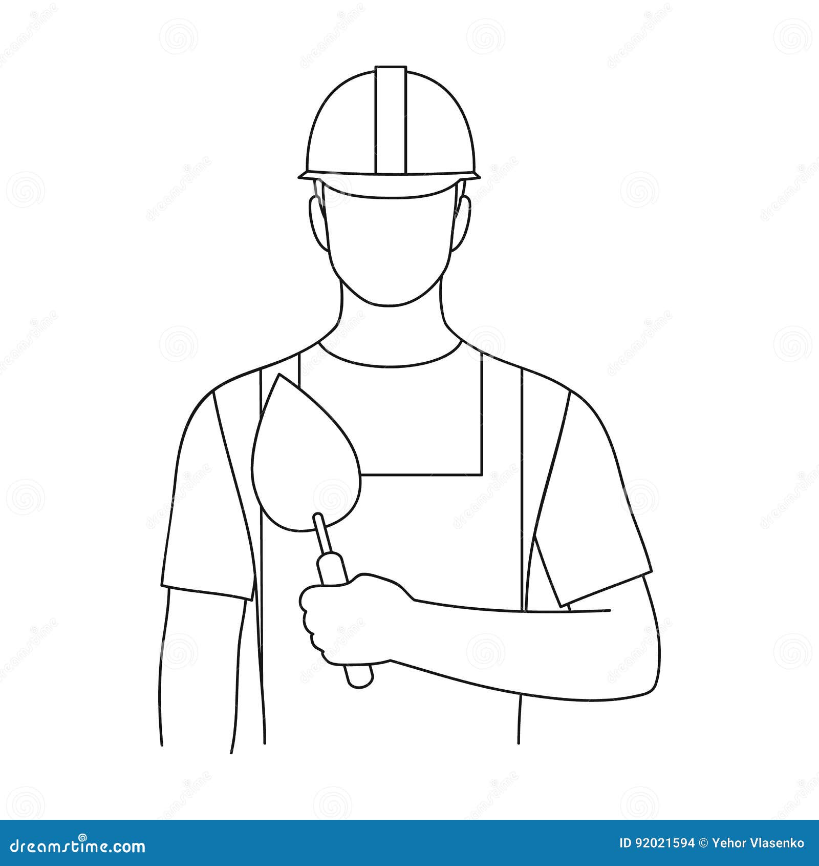 Builder Mason.Professions Single Icon in Outline Style Vector Symbol ...