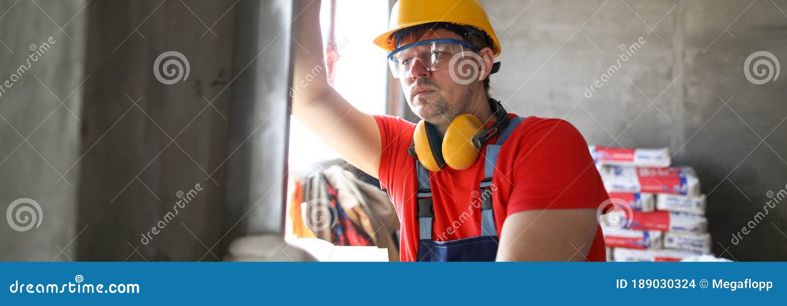 Builder Measures Wall Stock Image | CartoonDealer.com #188227939