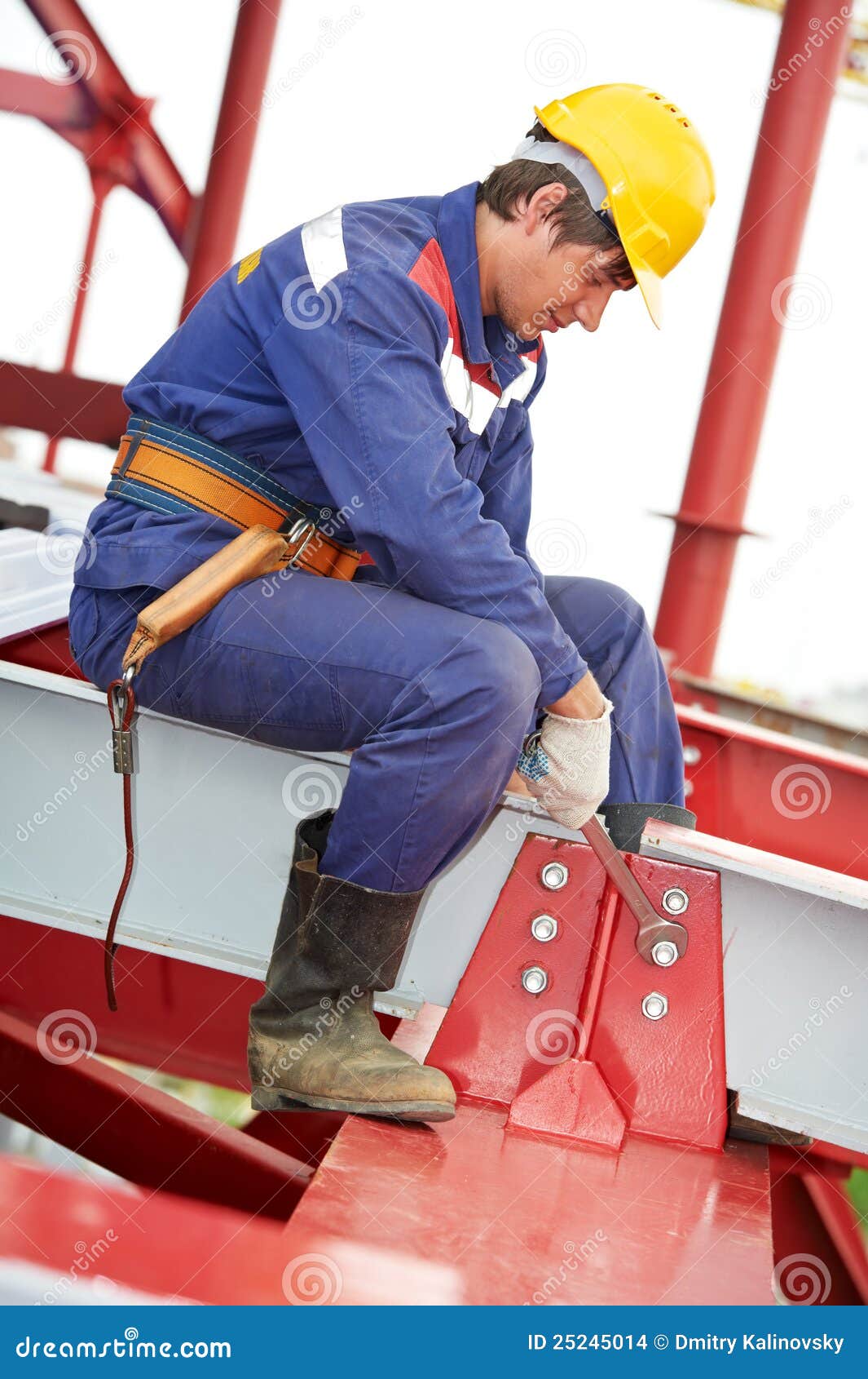 Builder Millwright Worker at Construction Site Stock Photo - Image of ...