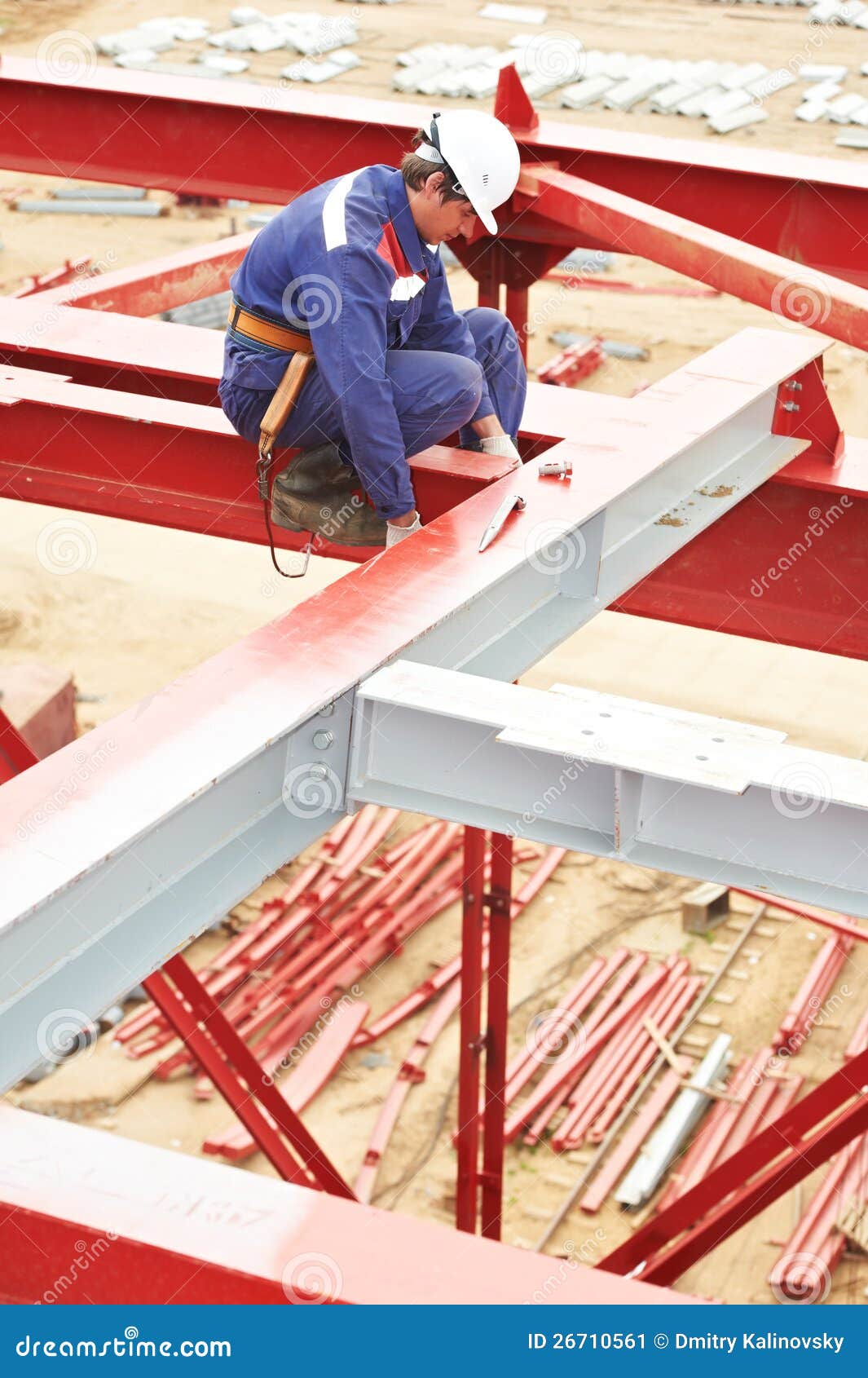 Builder Millwright Worker at Construction Site Stock Image - Image of ...