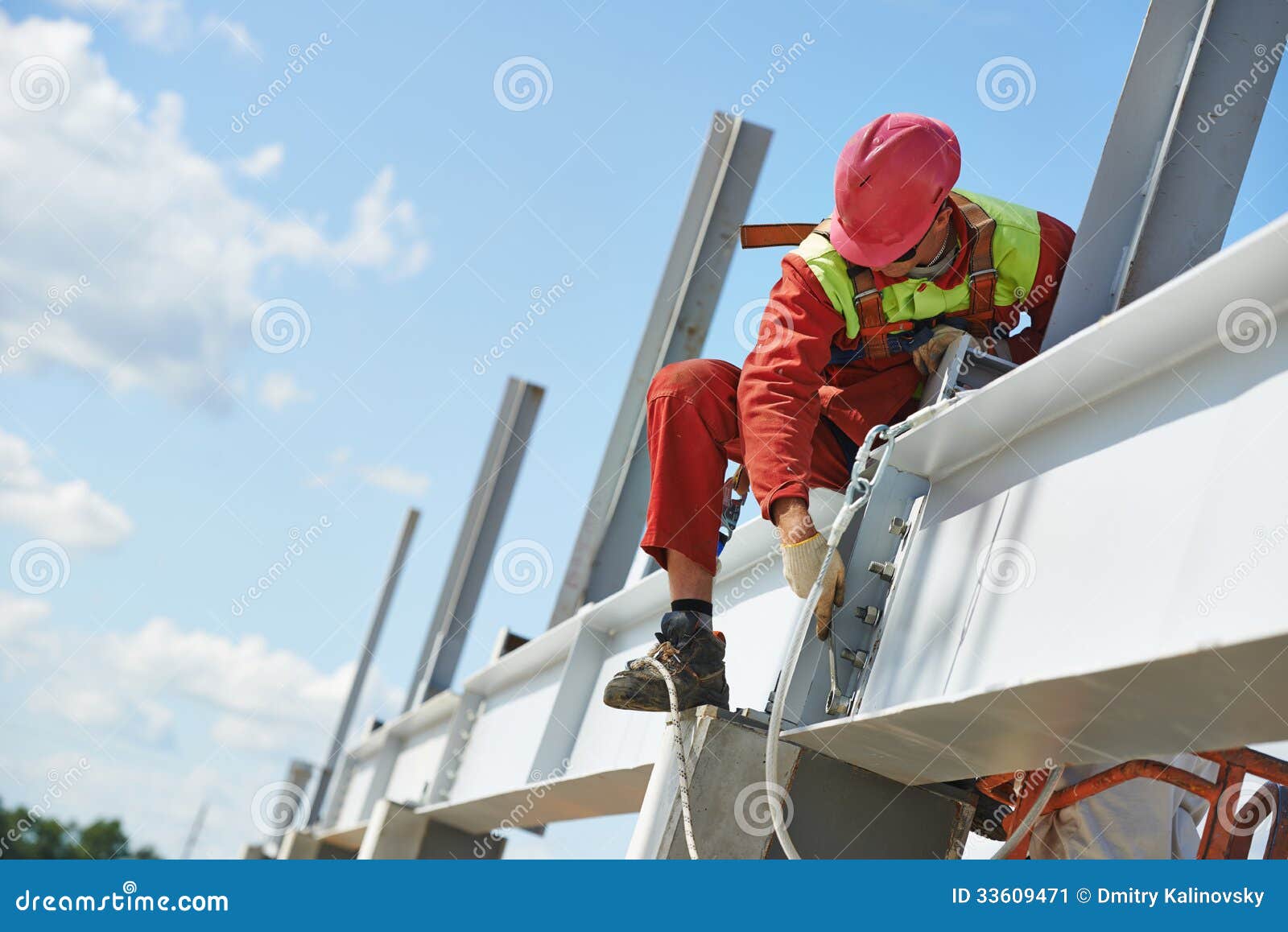Builder Millwright Worker at Construction Site Stock Image - Image of ...