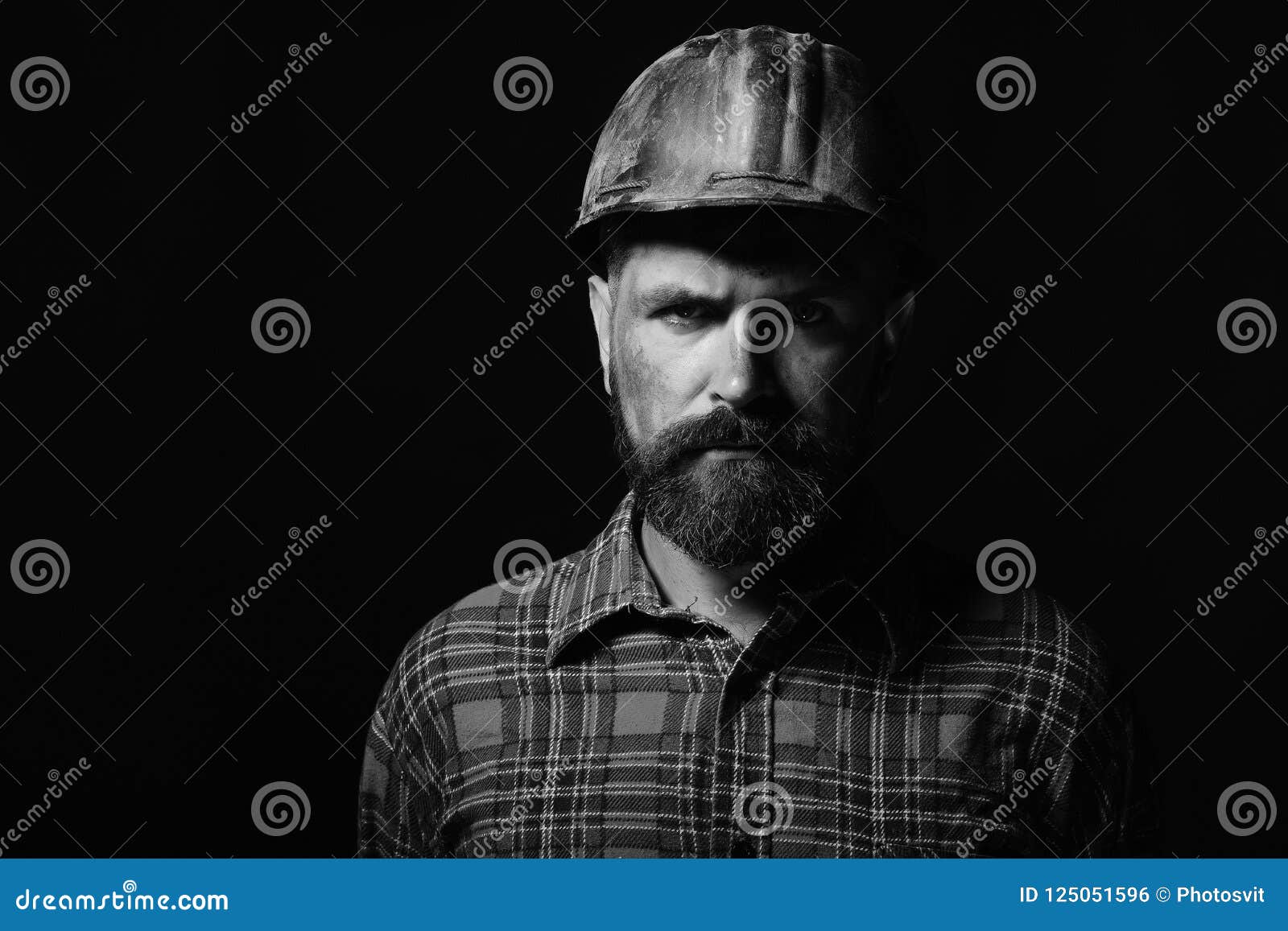 Builder or Miner with Thick Beard. Worker with Brutal Image Stock Photo ...