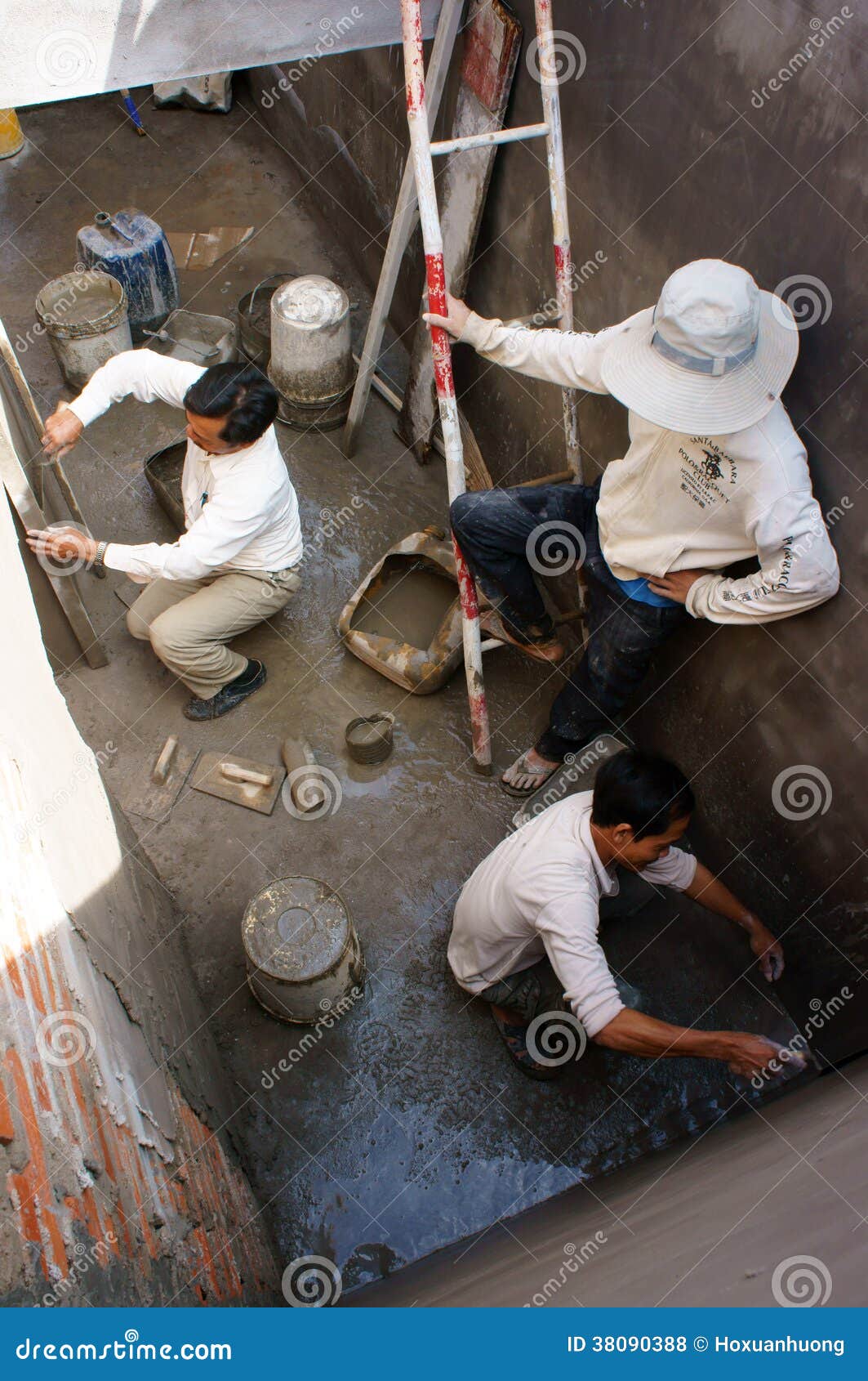 Builder Mortar at Underground Civil Works Editorial Stock Photo - Image ...