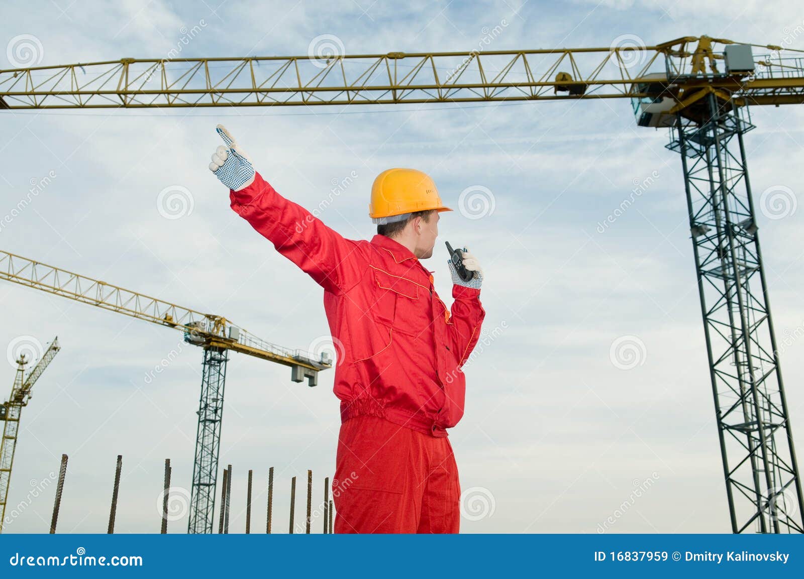 Builder Operating The Tower Crane Royalty-Free Stock Photo ...