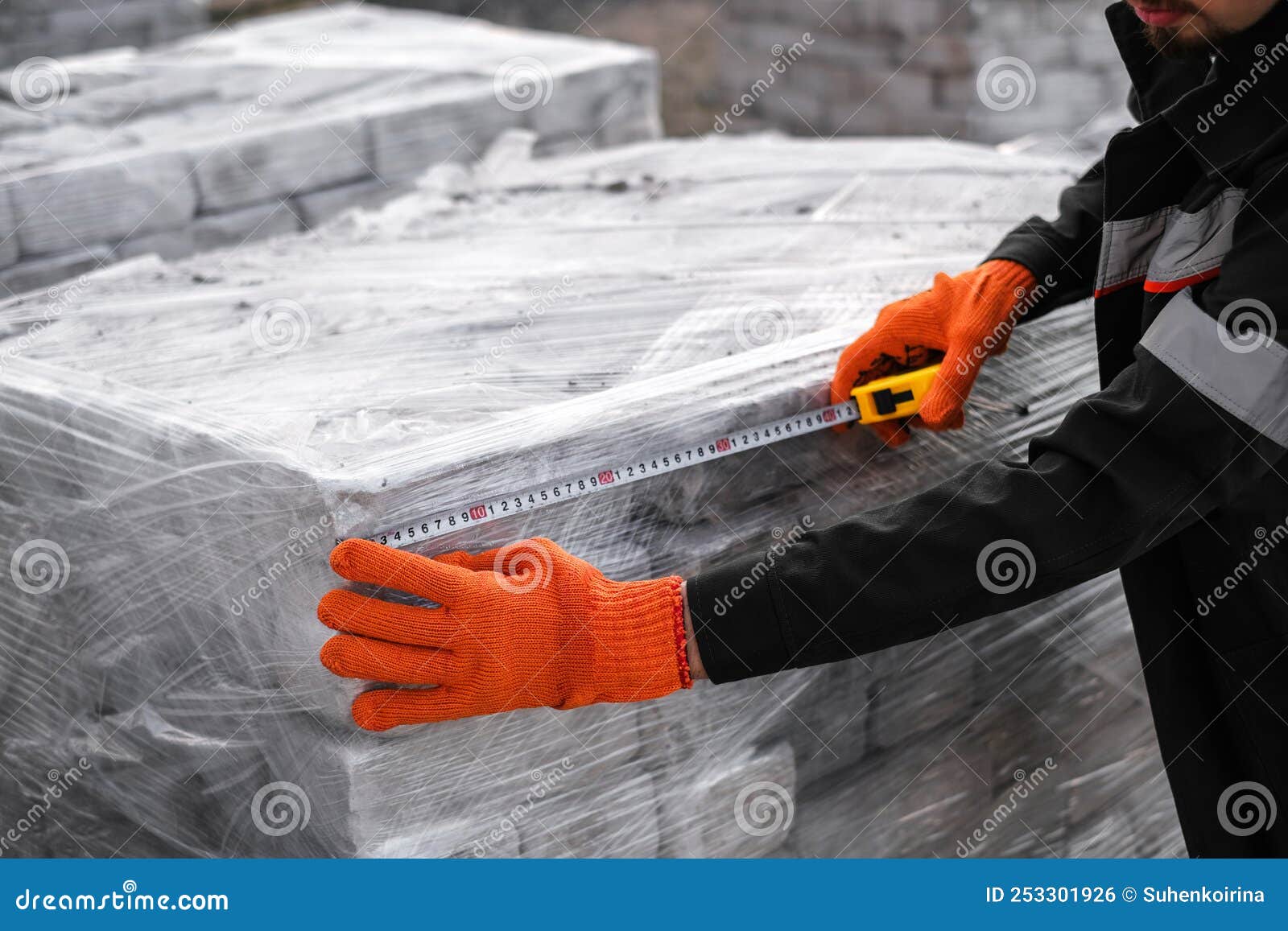 Builder Packs Bricks for Export Stock Photo - Image of manual, bubble ...
