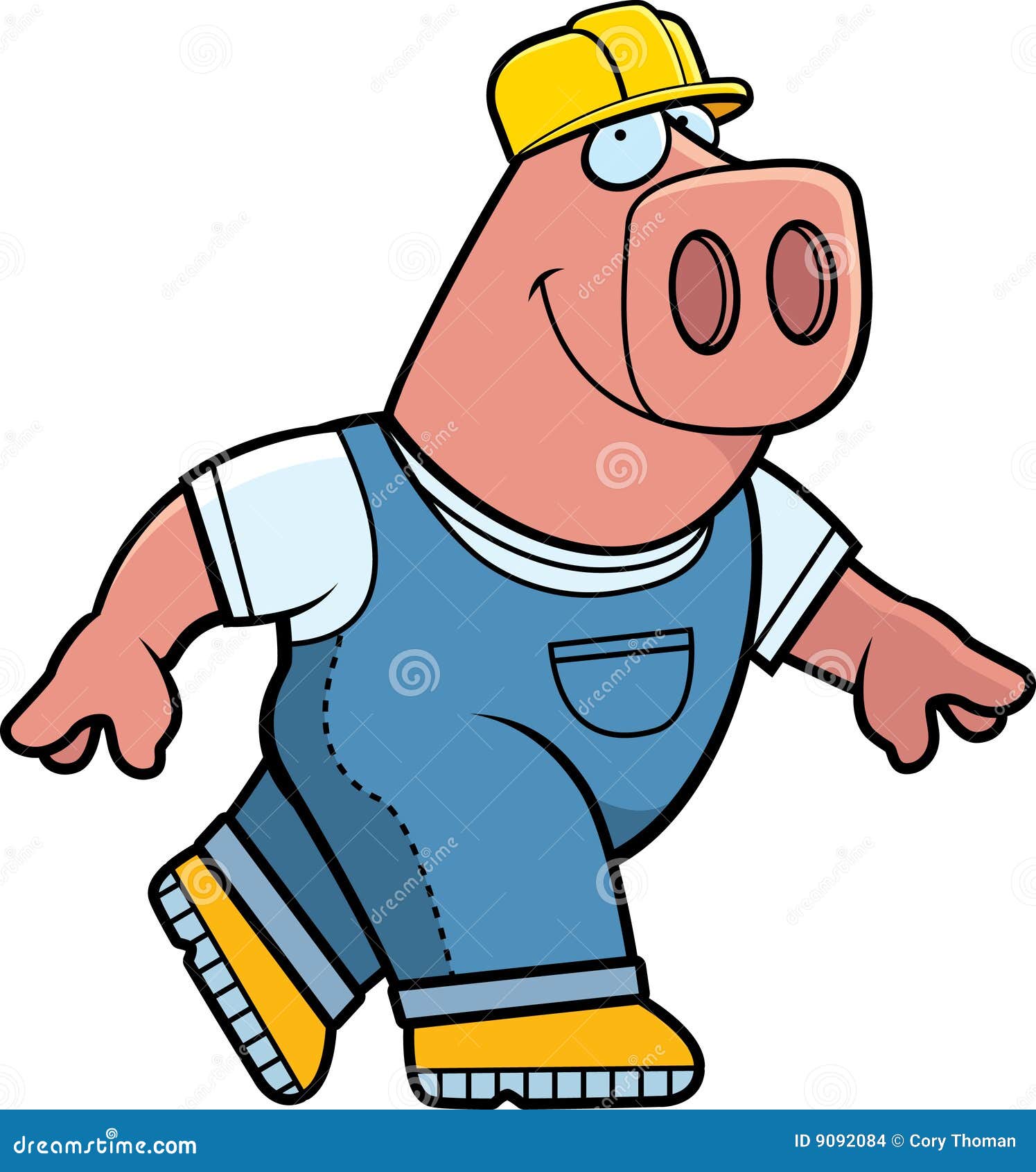 Builder Pig stock vector. Illustration of overalls, construction - 9092084