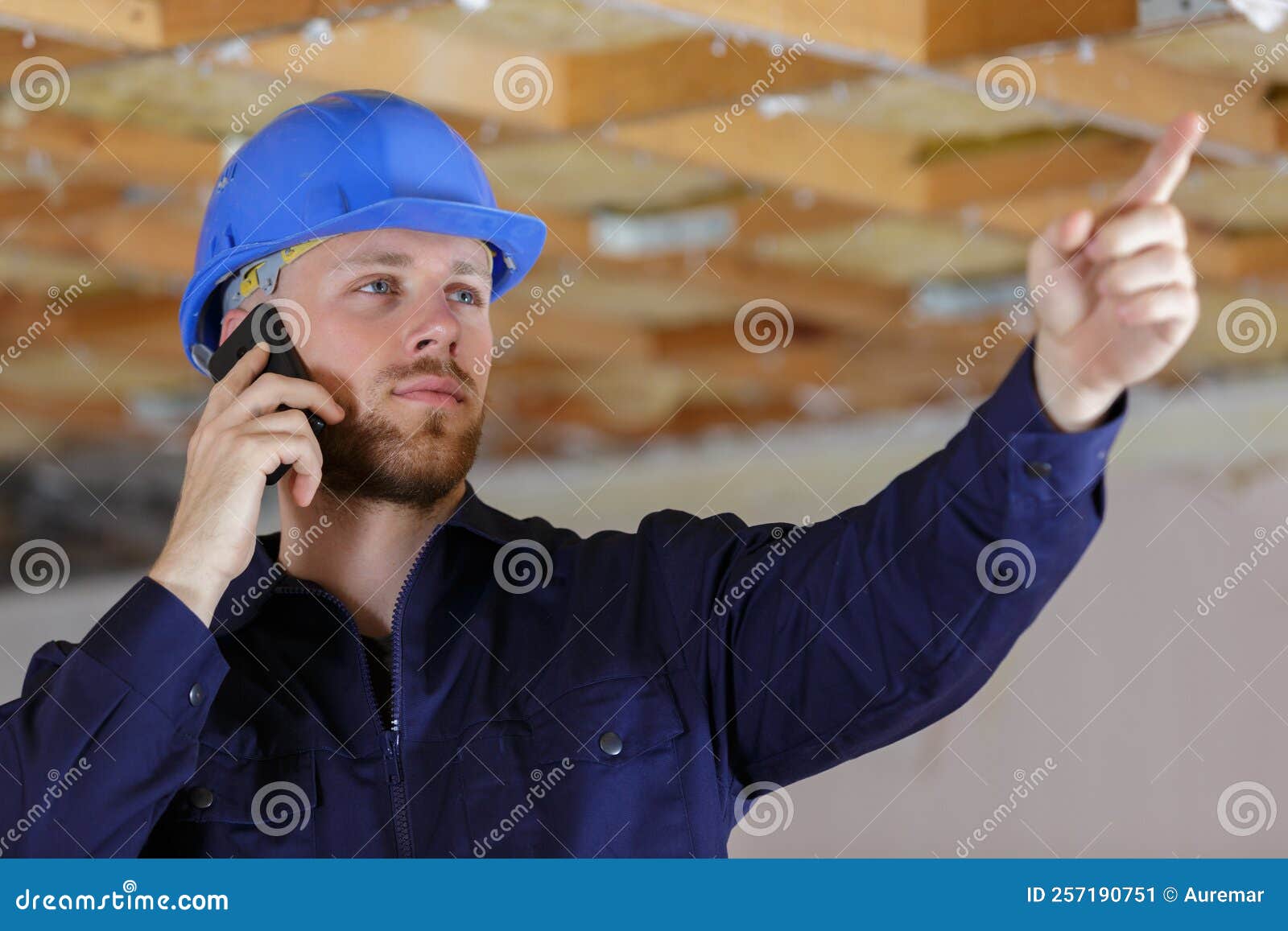 Builder Pointing with Finger Stock Image - Image of people, point ...