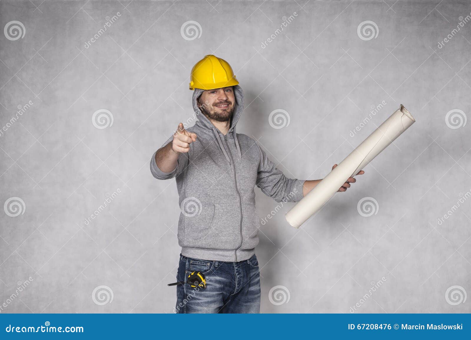 Builder pointing at you stock photo. Image of occupation - 67208476