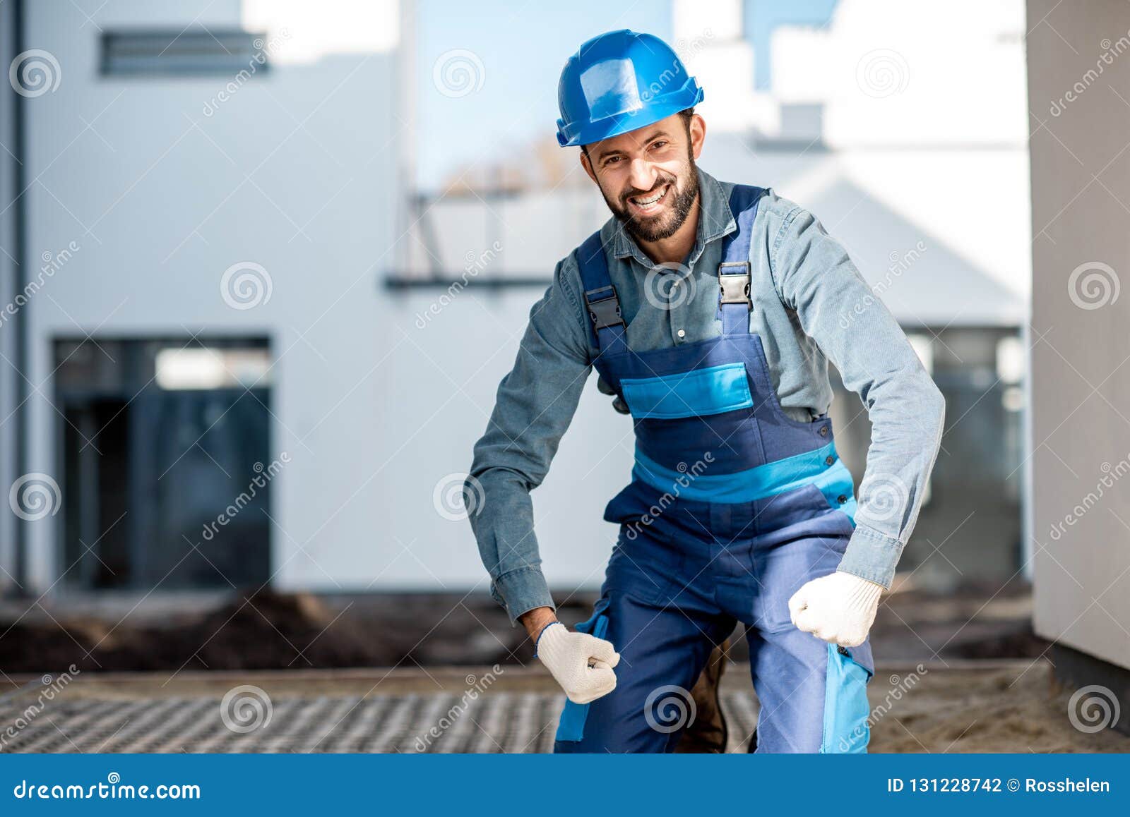 Builder Portrait on the Construction Site Stock Photo - Image of ...