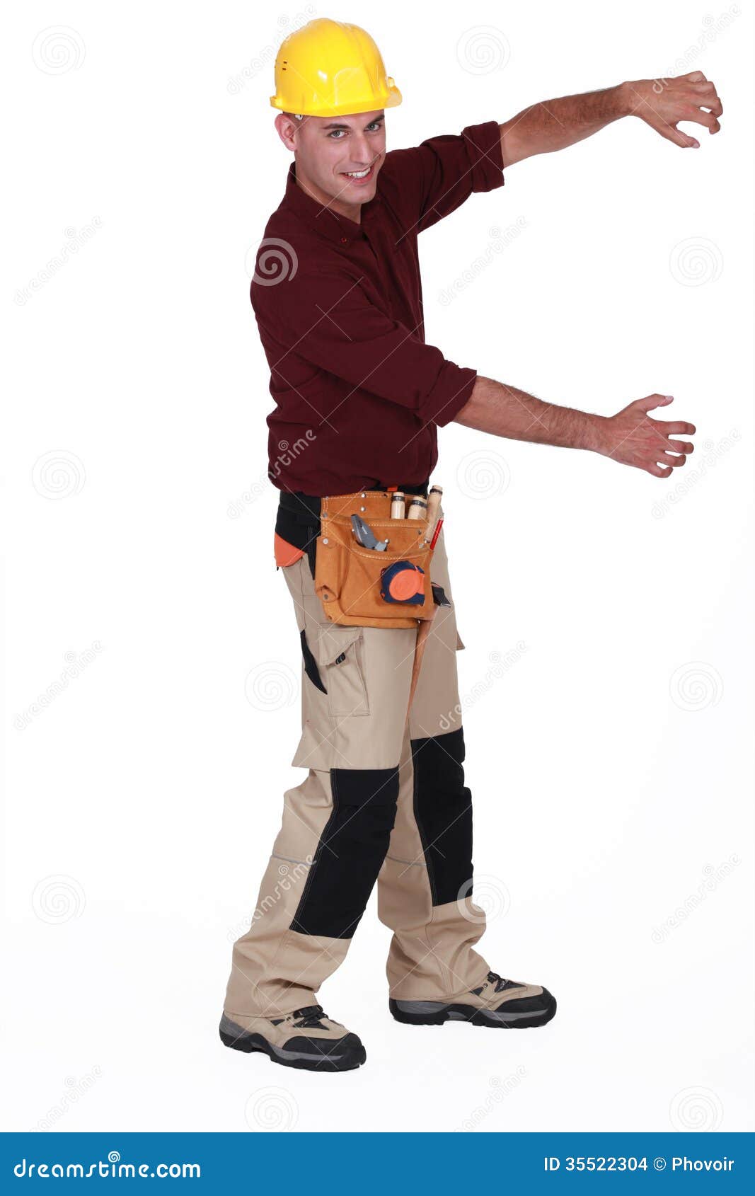 Builder pulling stock photo. Image of builder, pull, improvement - 35522304