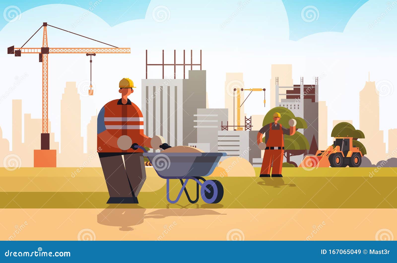 3d Handyman Pushing Supermarket Trolley Royalty-Free Illustration ...