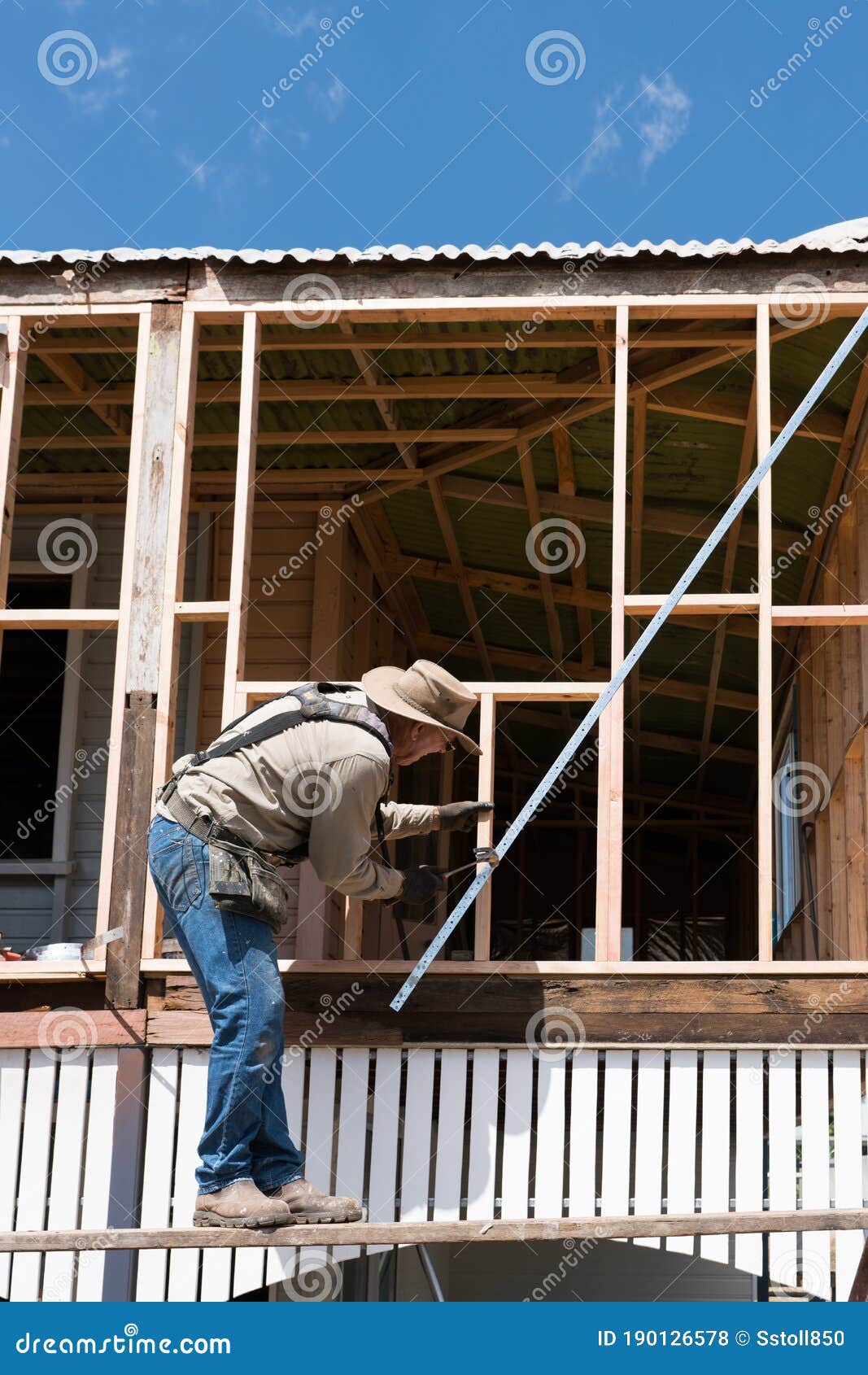 Builder Renovating Old House Stock Photo - Image of reconstruction ...