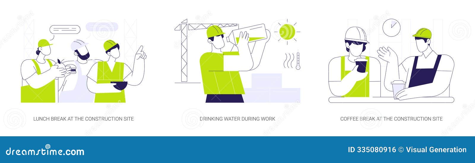 Builder daily Routine Abstract Concept Vector Illustrations. Stock ...