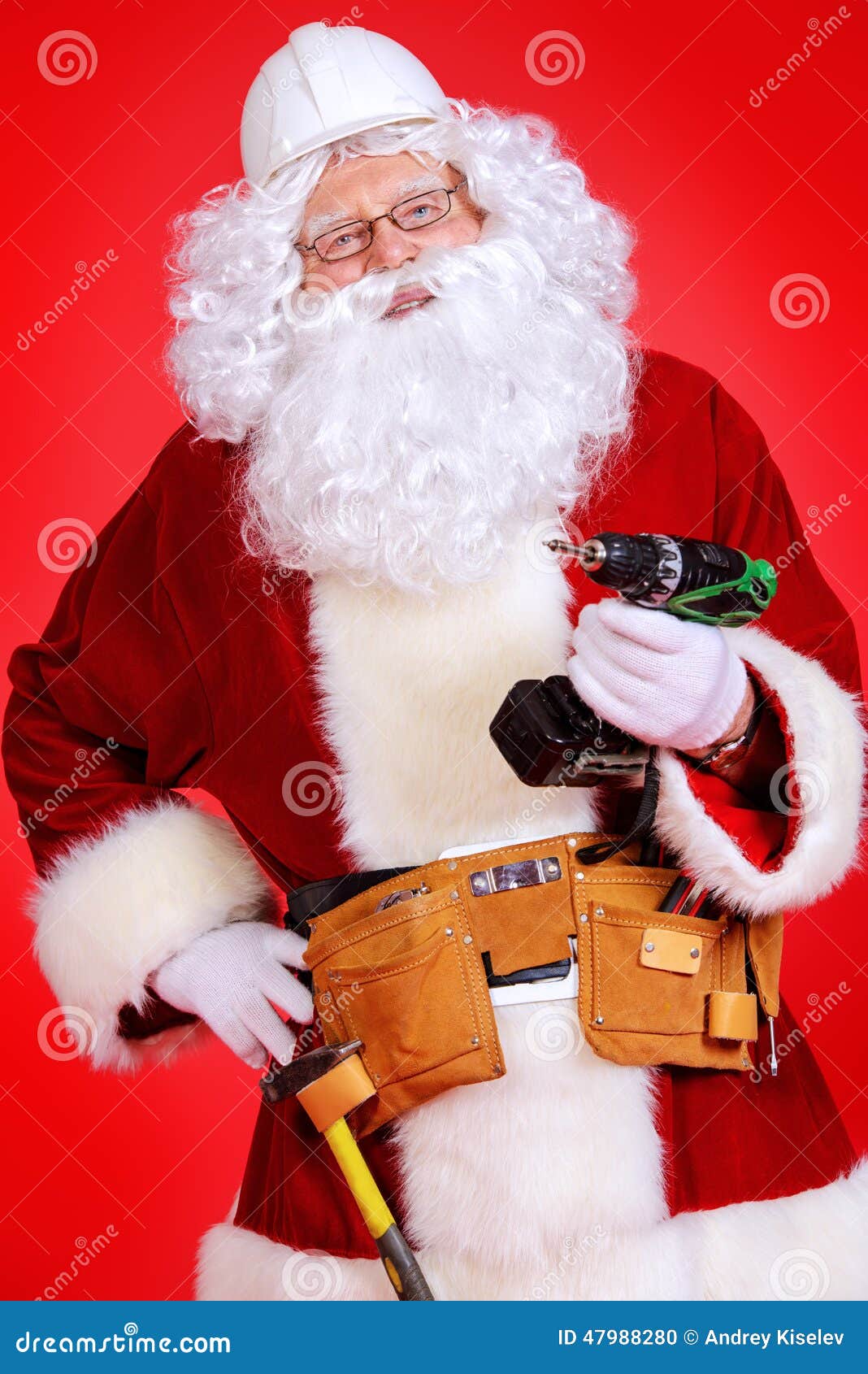 Builder santa claus stock photo. Image of nicholas, event - 47988280