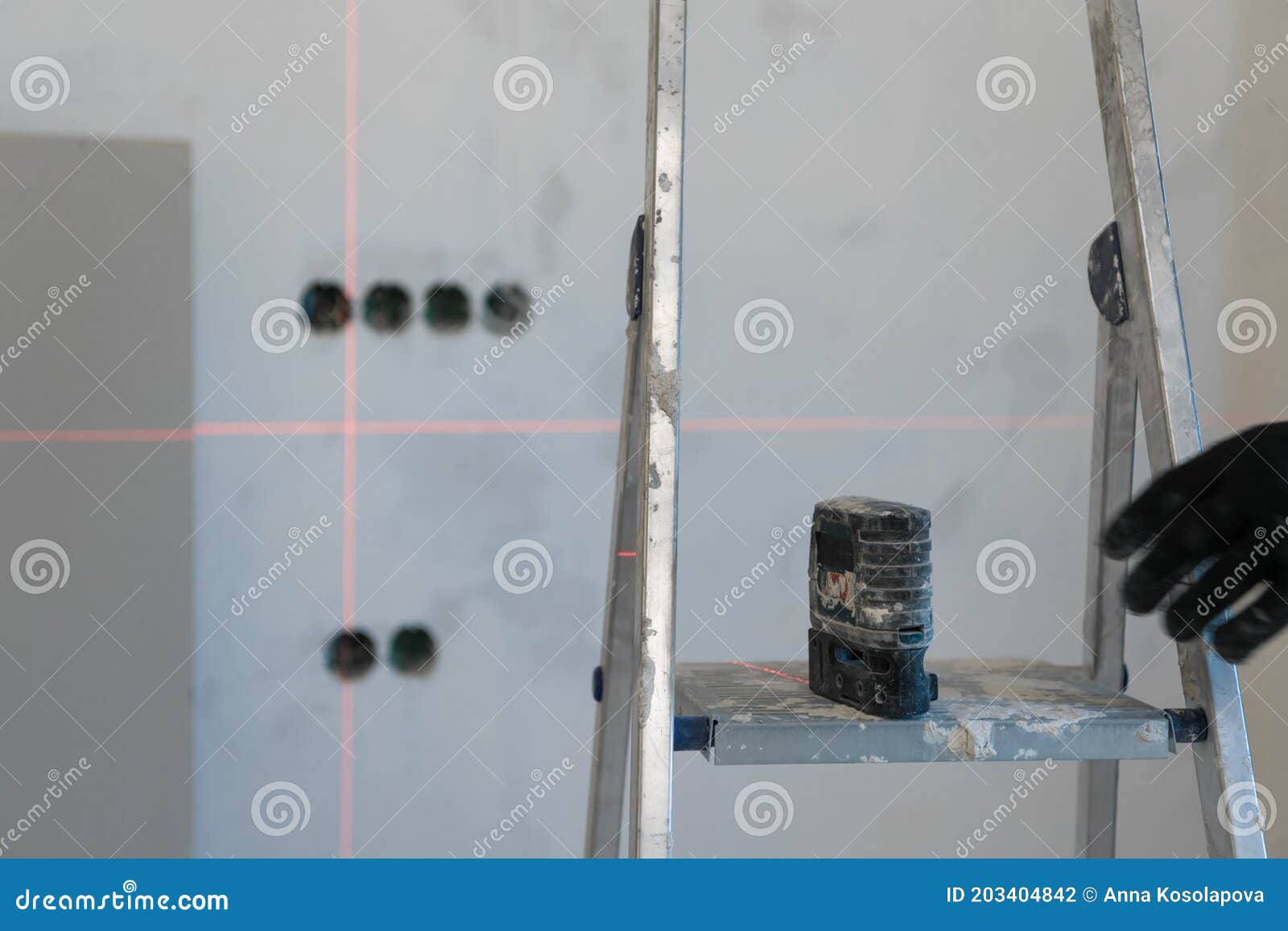 Dirty Stepladder at a Construction Site, Close-up Stock Photo - Image ...