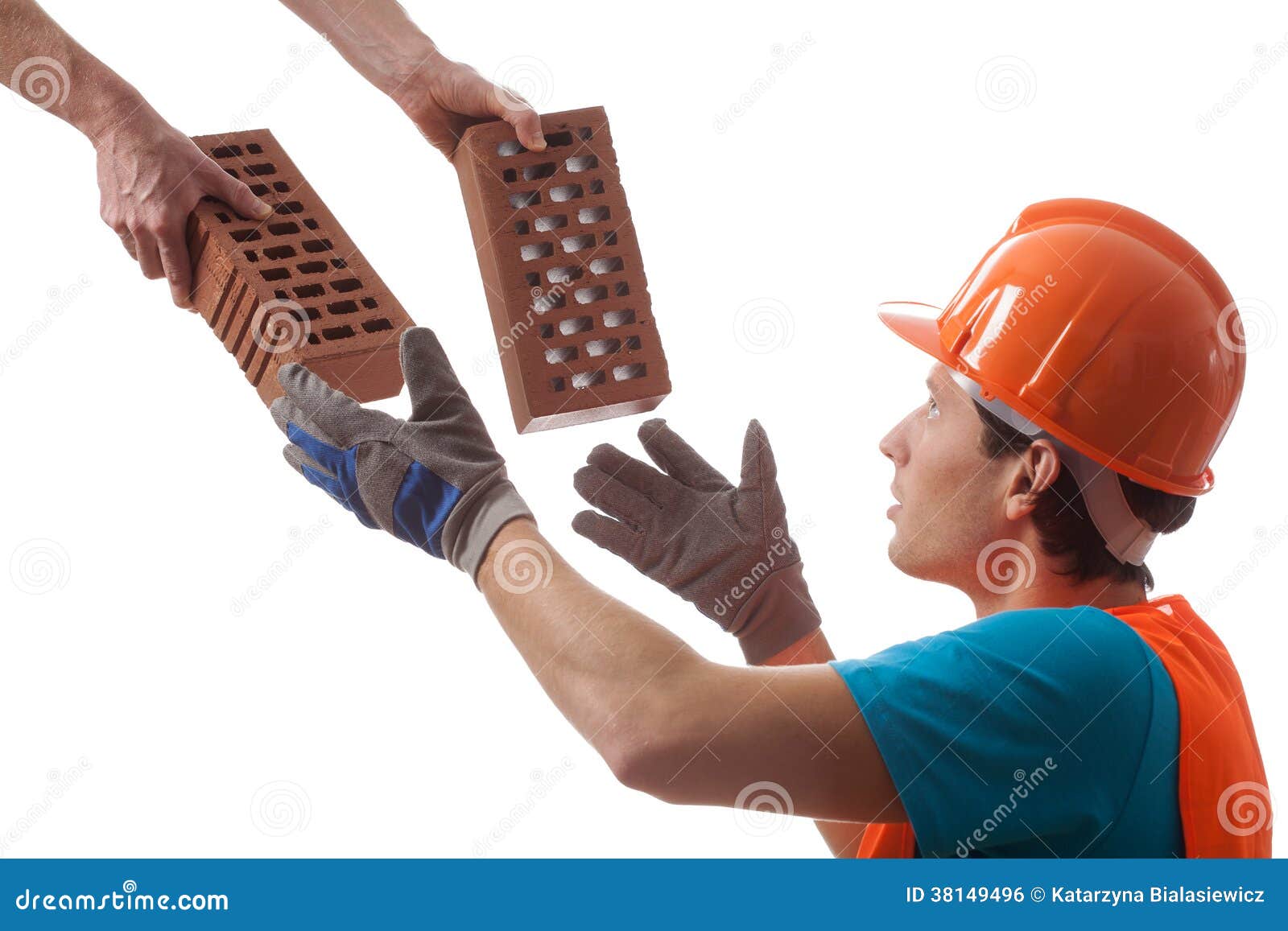 Builder taking bricks stock photo. Image of business - 38149496
