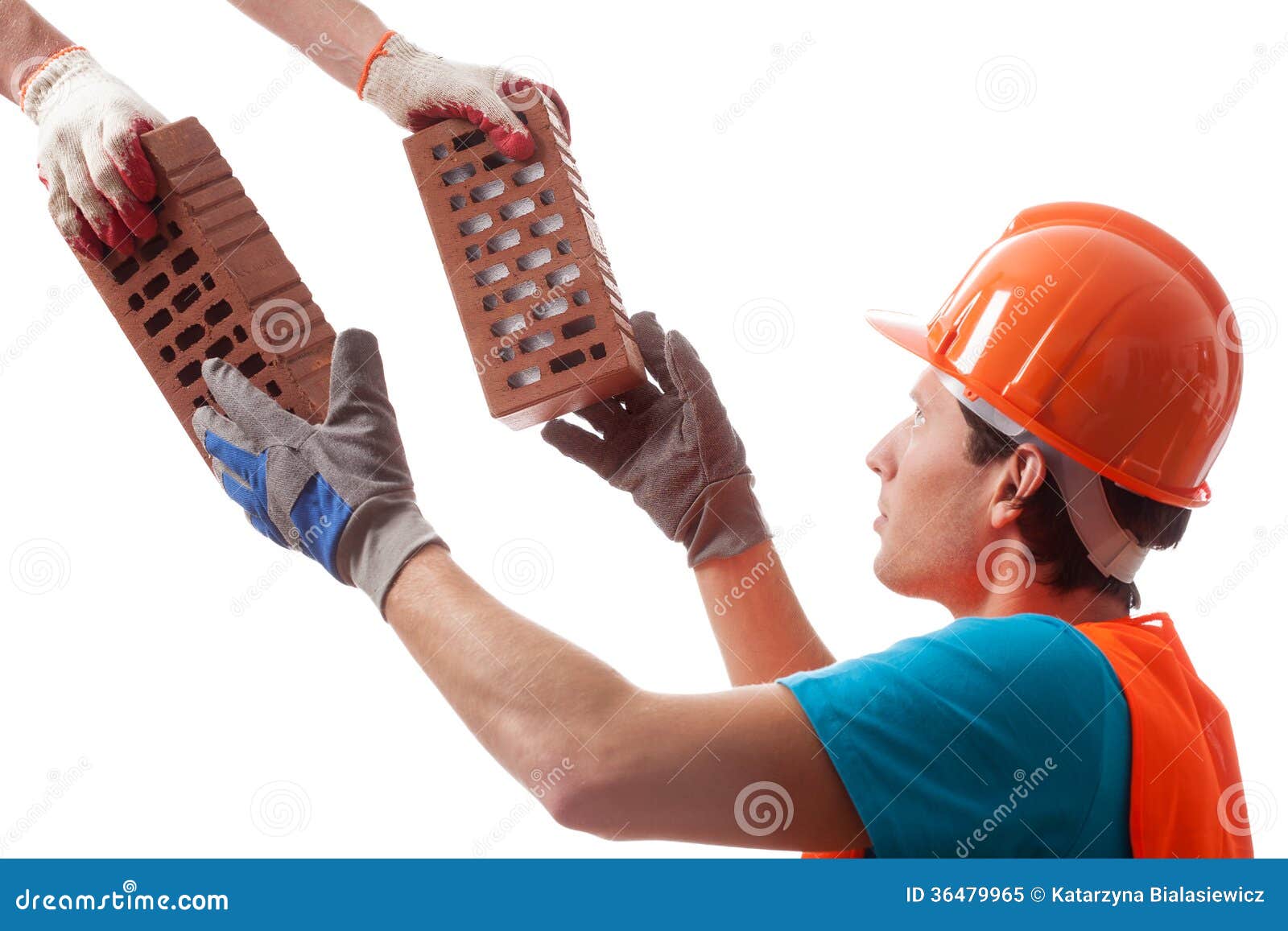 Builder taking the bricks stock image. Image of material - 36479965
