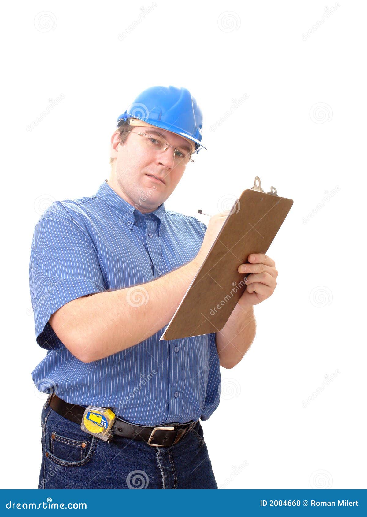 Builder taking notes stock photo. Image of assembling - 2004660