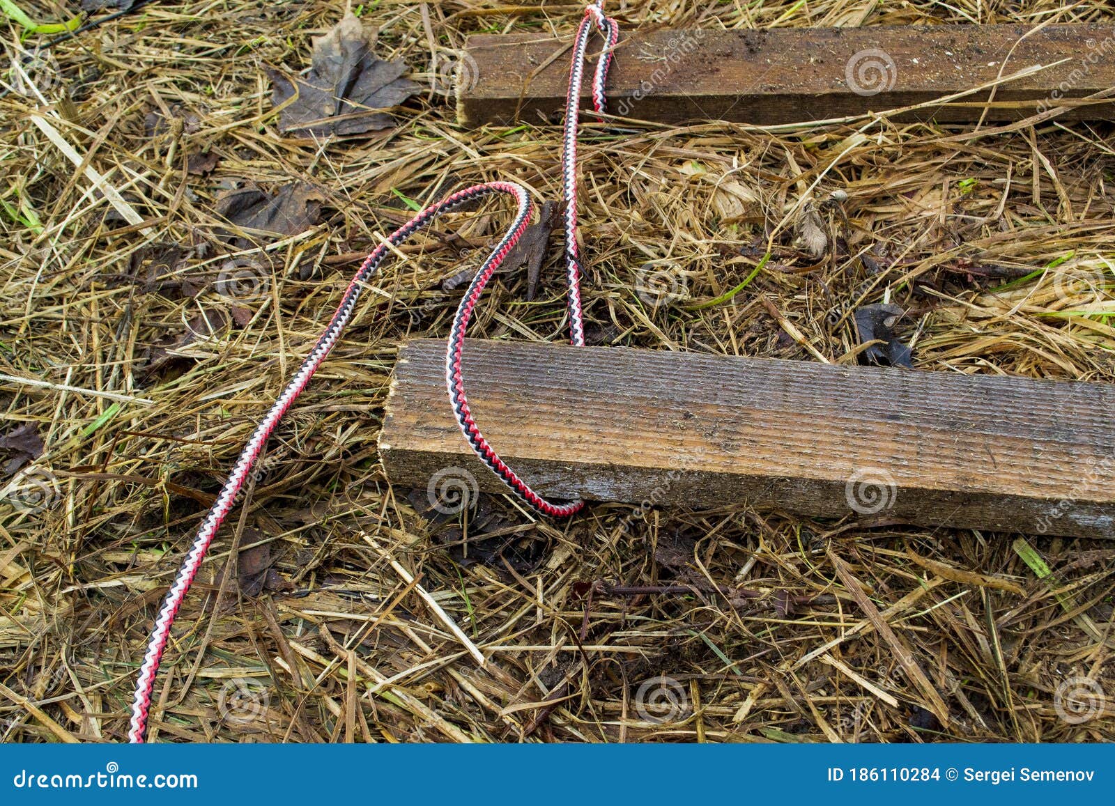 Builder ties a rope stock photo. Image of high, professional - 186110284