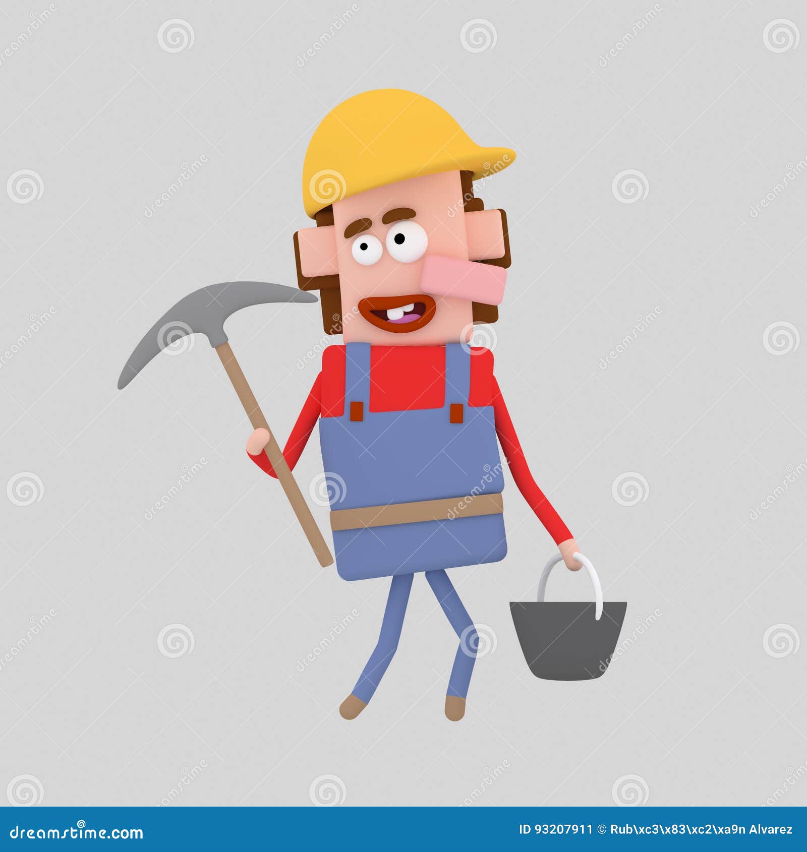 Builder with tools stock illustration. Illustration of worker - 93207911