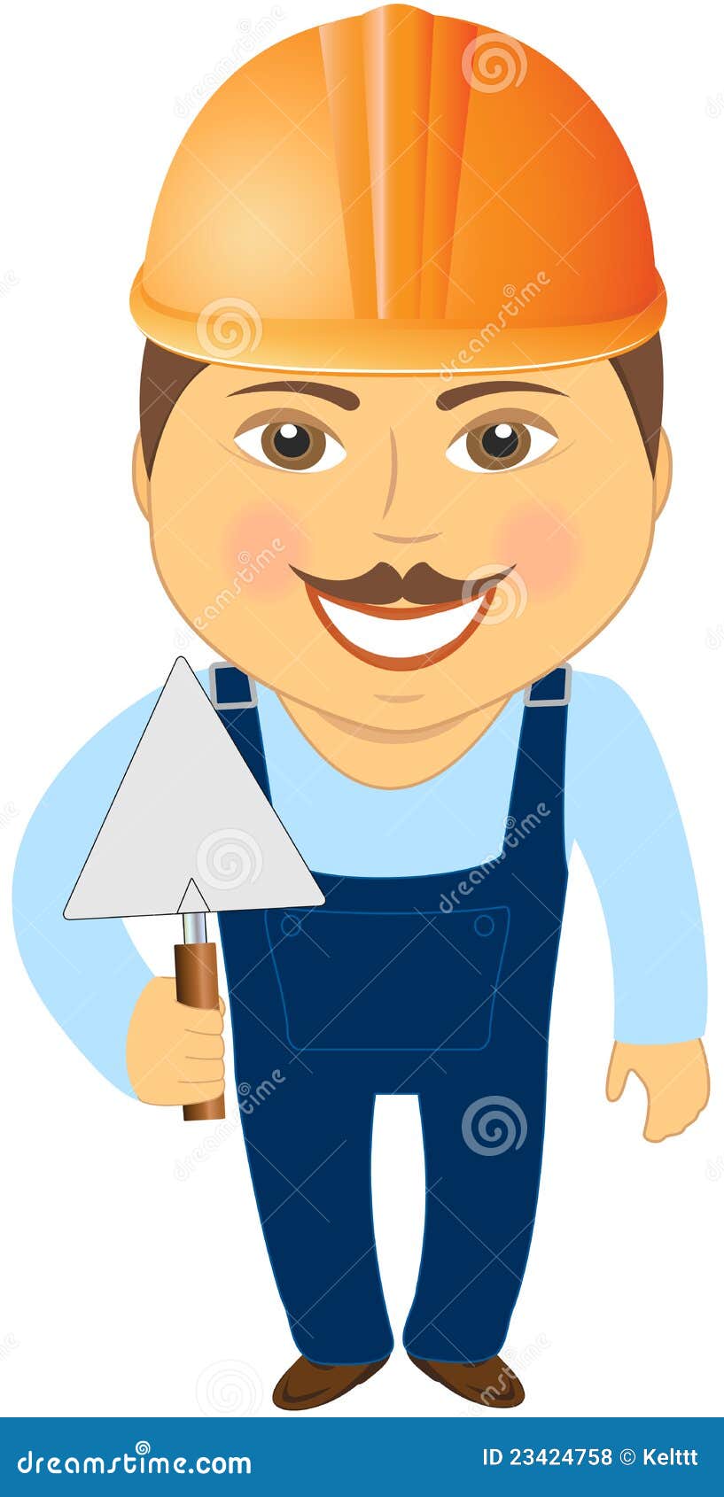 Builder with trowel stock vector. Illustration of person - 23424758