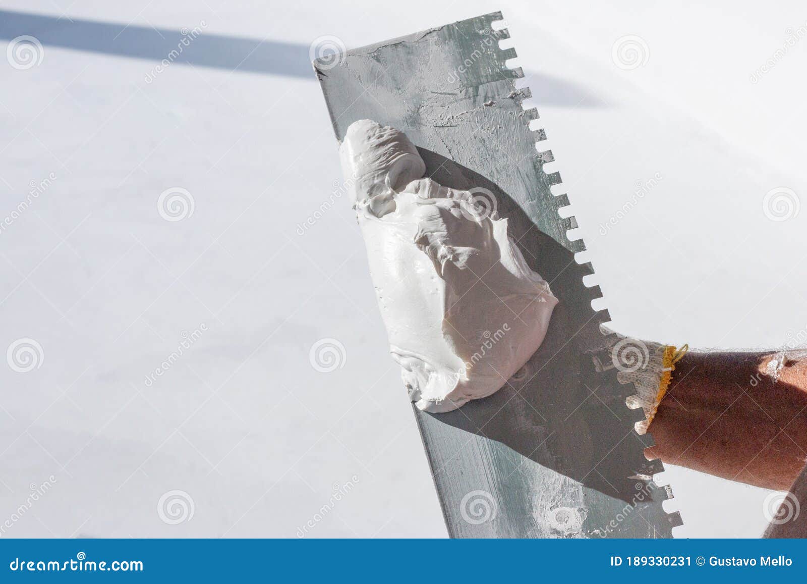 Builder Using Plastering Tool for Finishing Wall and Floor Stock Image ...