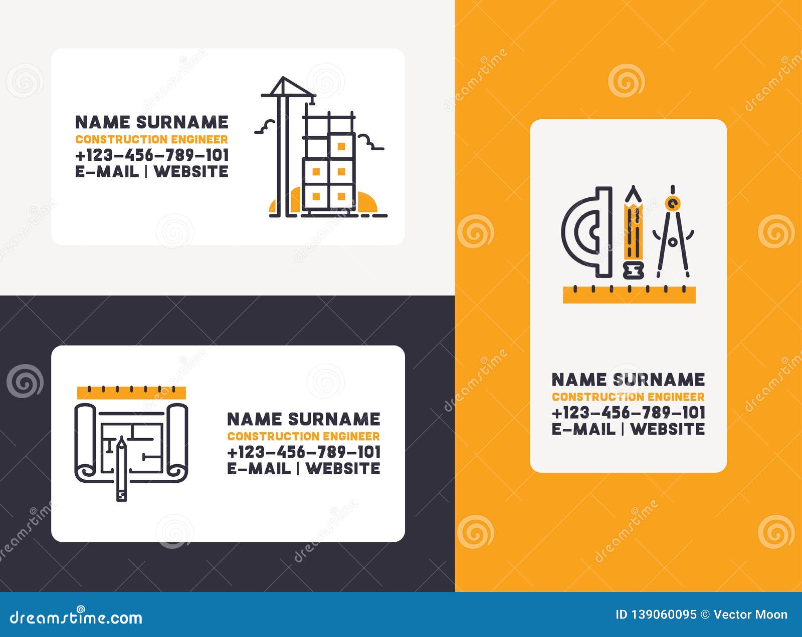 Builder Vector Business Card Building Construction for Newbuild ...