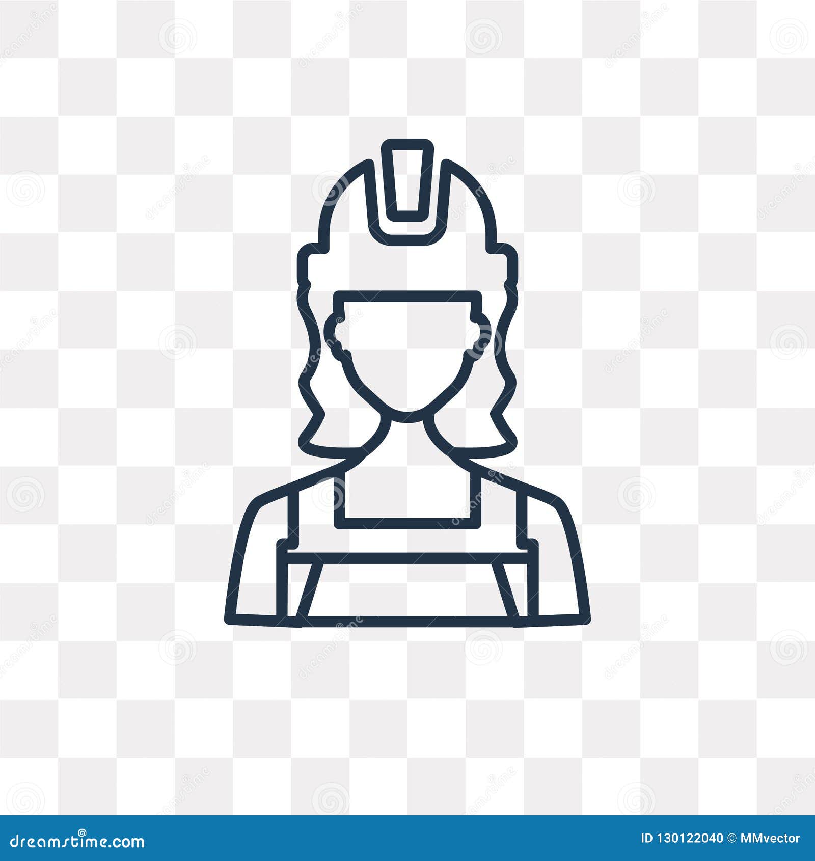 Builder Vector Icon Isolated on Transparent Background, Linear B Stock ...