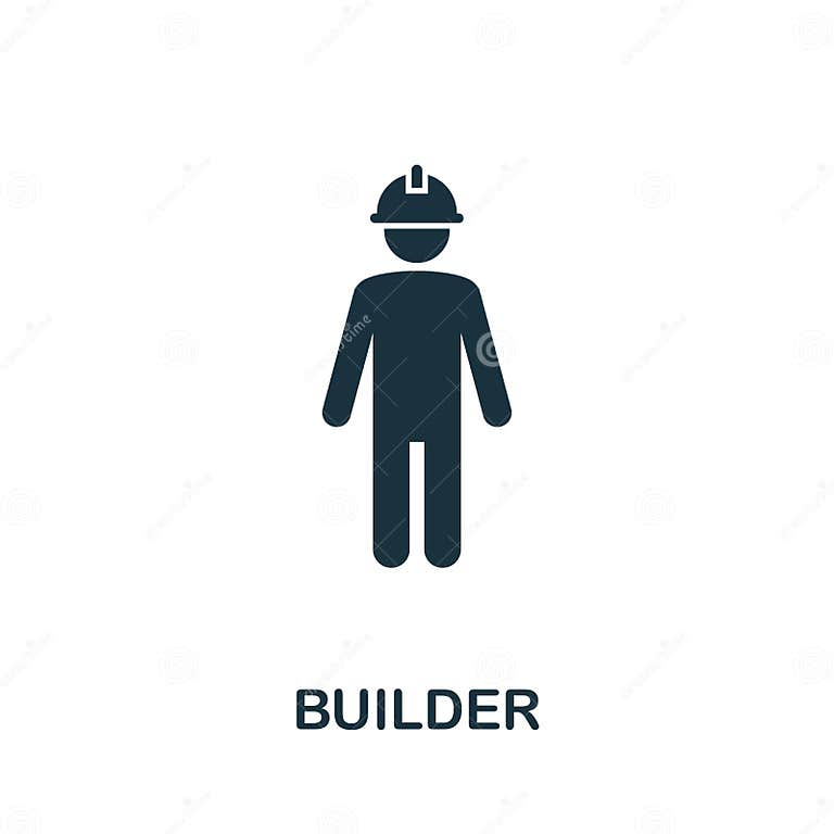 Builder Icon Symbol. Creative Sign from Construction Tools Icons ...