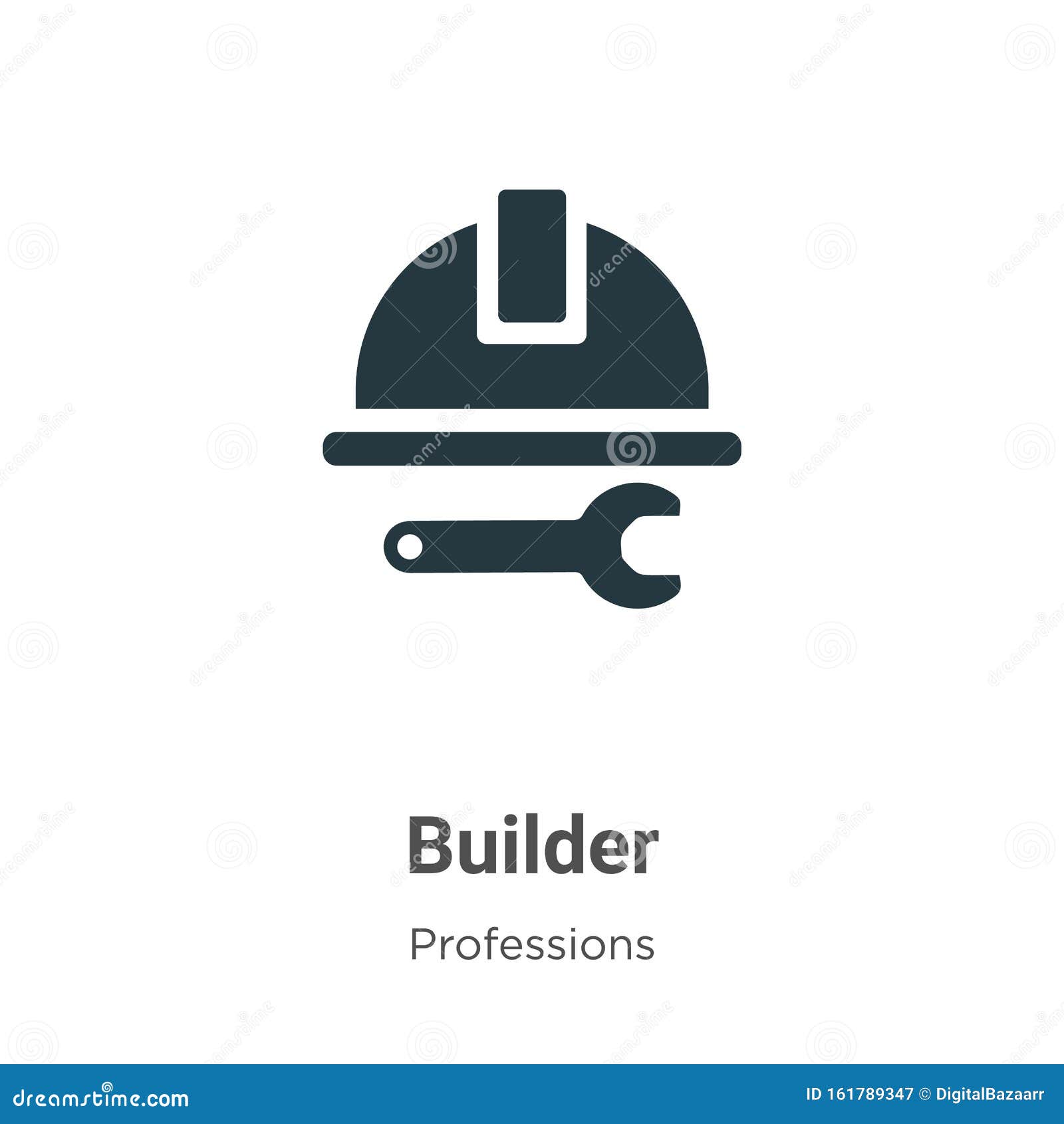 Builder Vector Icon on White Background. Flat Vector Builder Icon ...