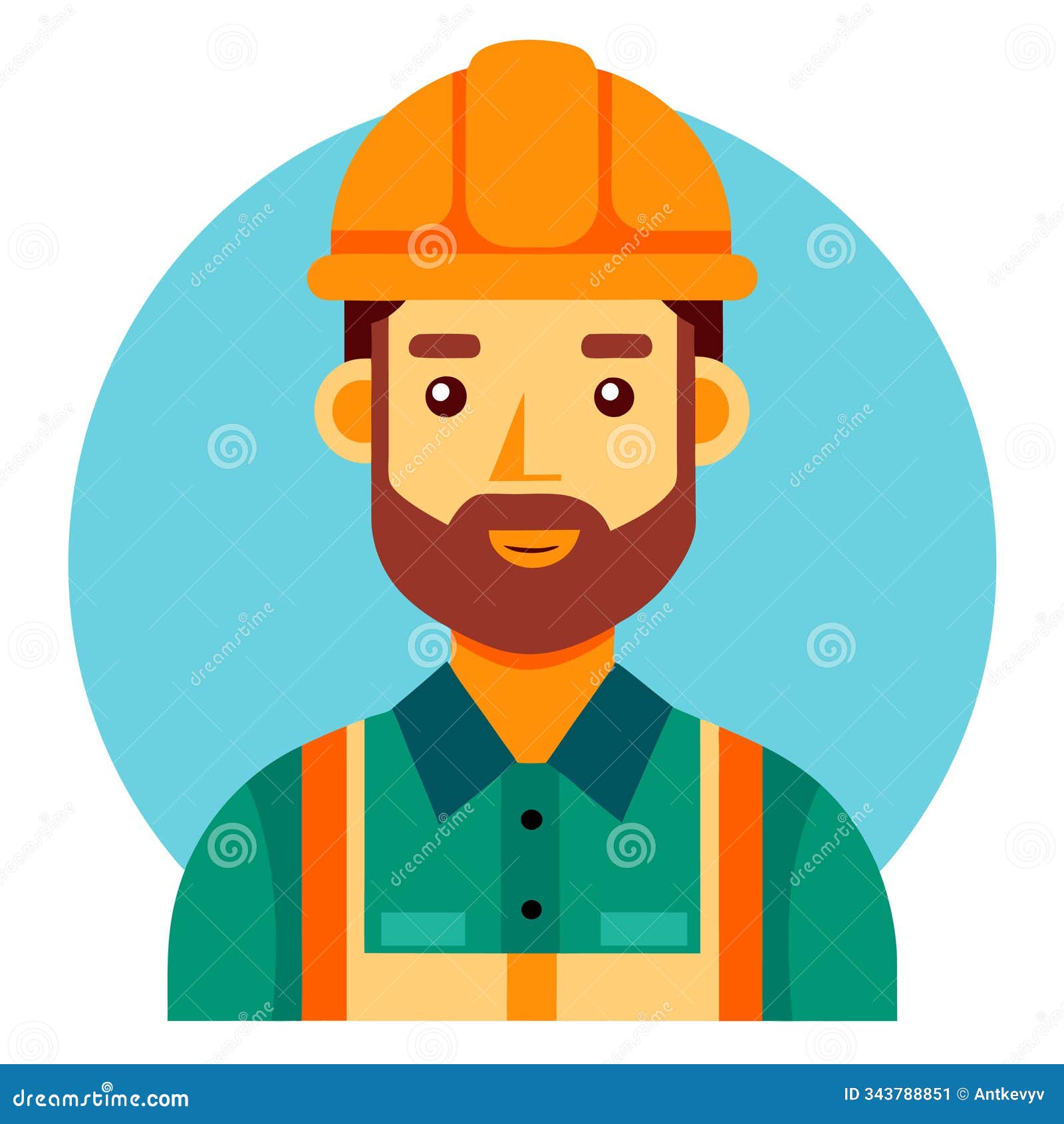 Builder Wearing Orange Coveralls Standing Pose. 3D Illustration ...