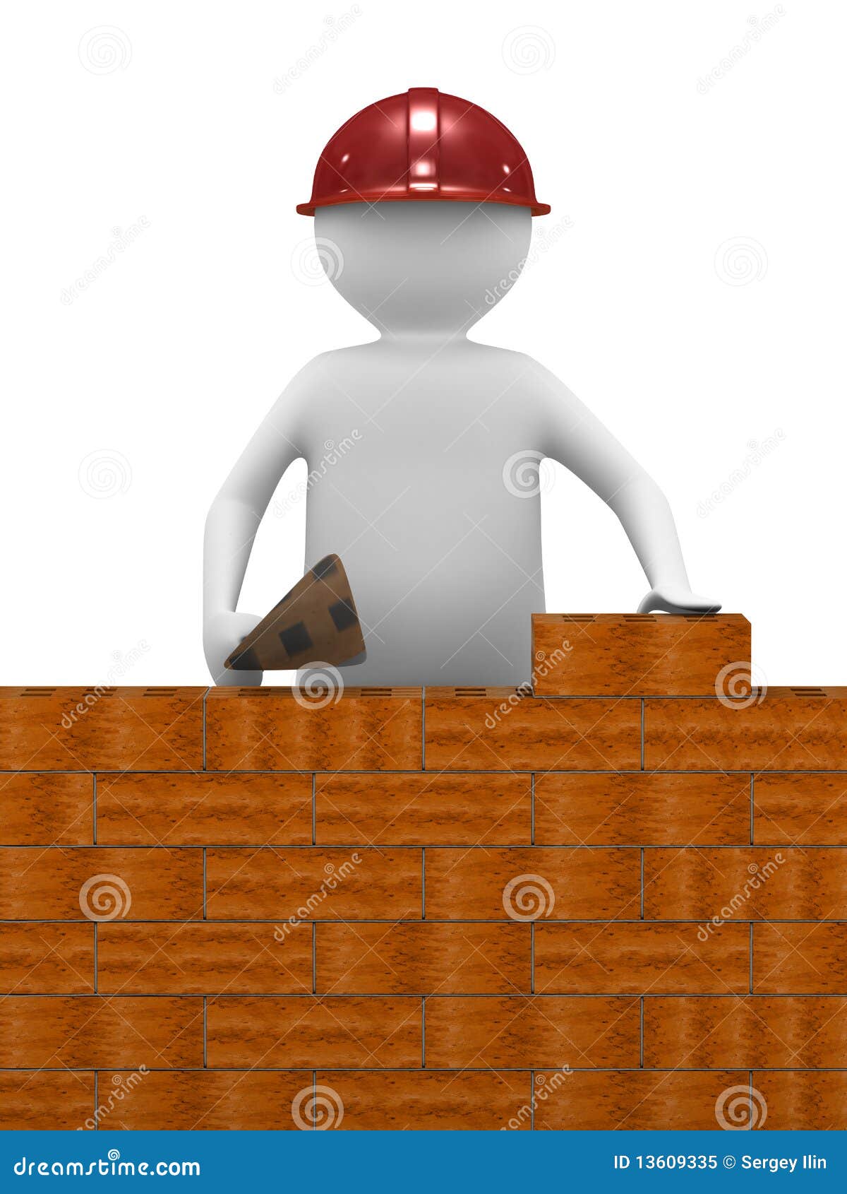 Builder on White Background Stock Illustration - Illustration of house ...