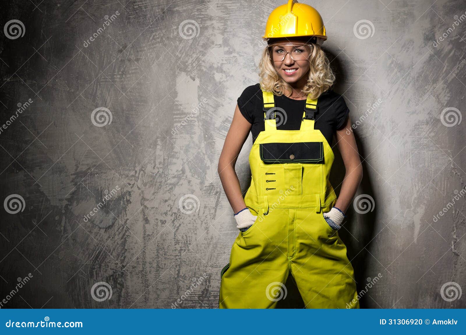 Builder woman stock photo. Image of happy, joyful, posing - 31306920