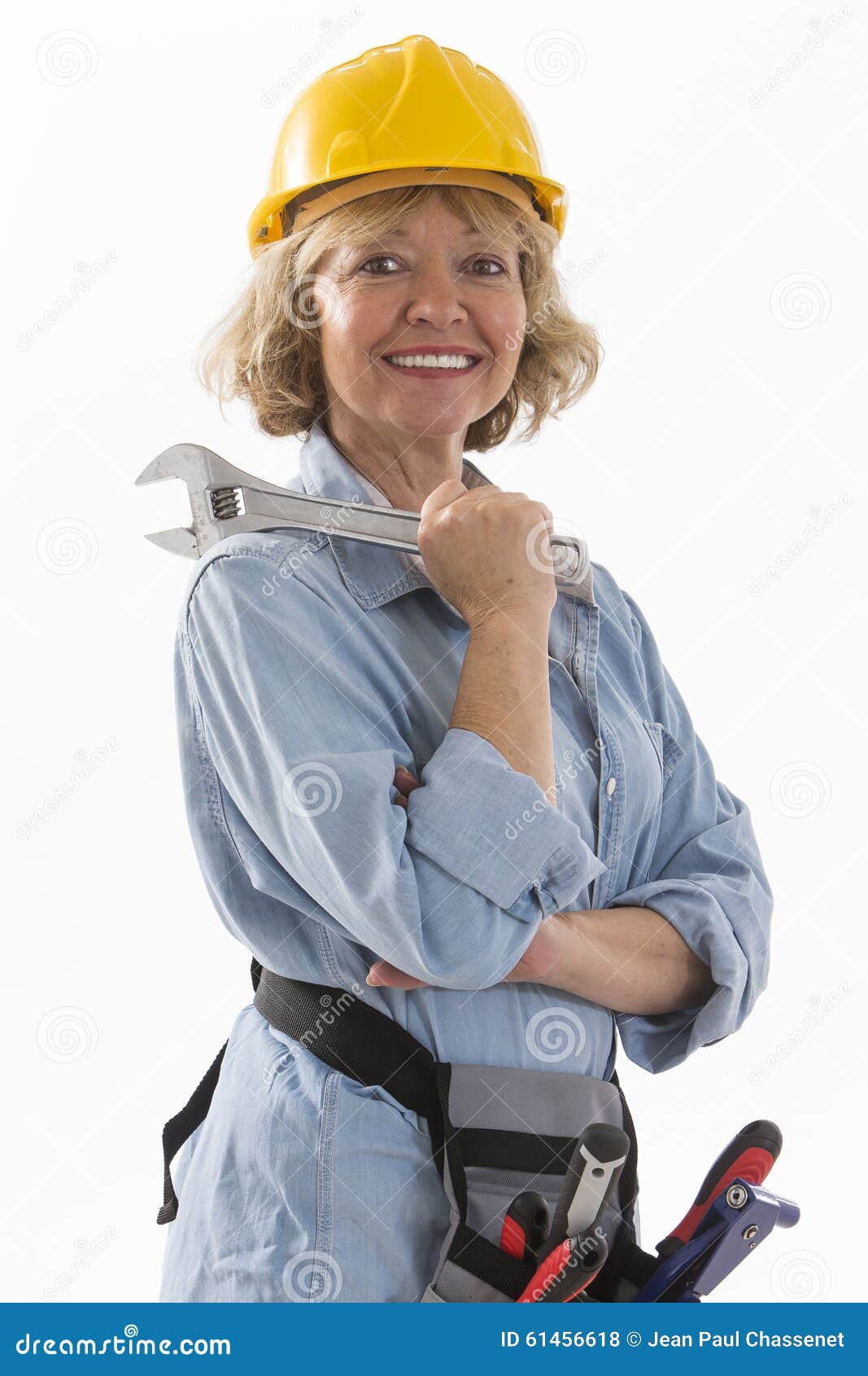 Builder woman stock photo. Image of manufacturing, contractor - 61456618