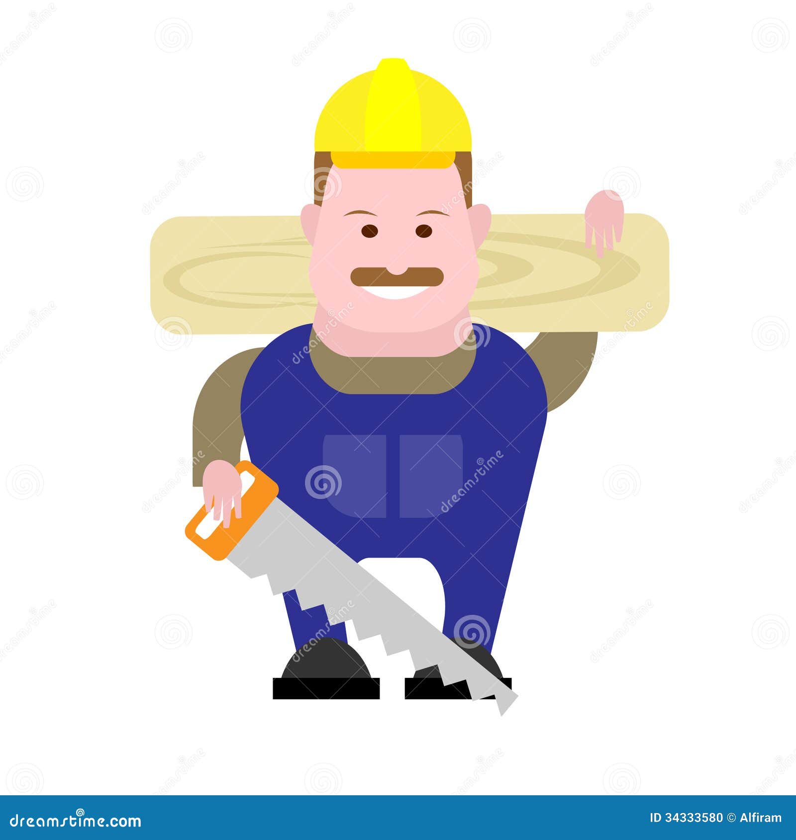 Builder woodworker stock vector. Illustration of carpenter - 34333580