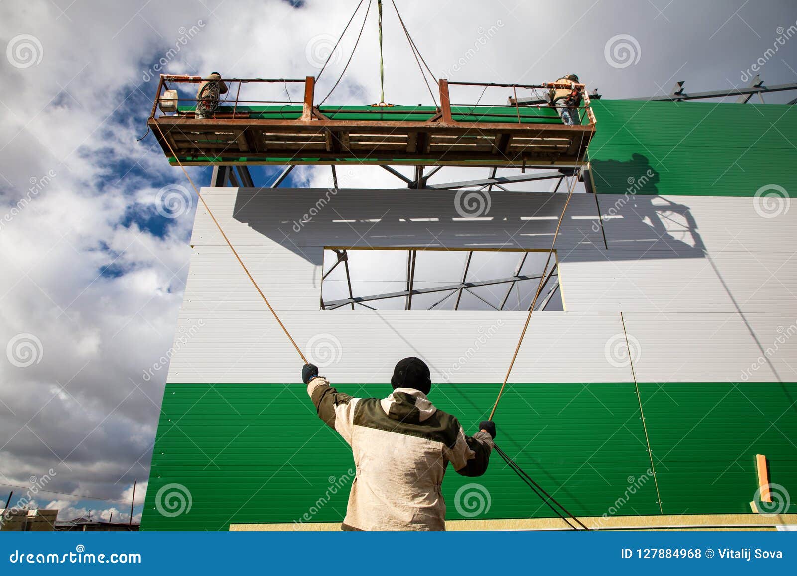 Builder work stock photo. Image of elevator, installation - 127884968