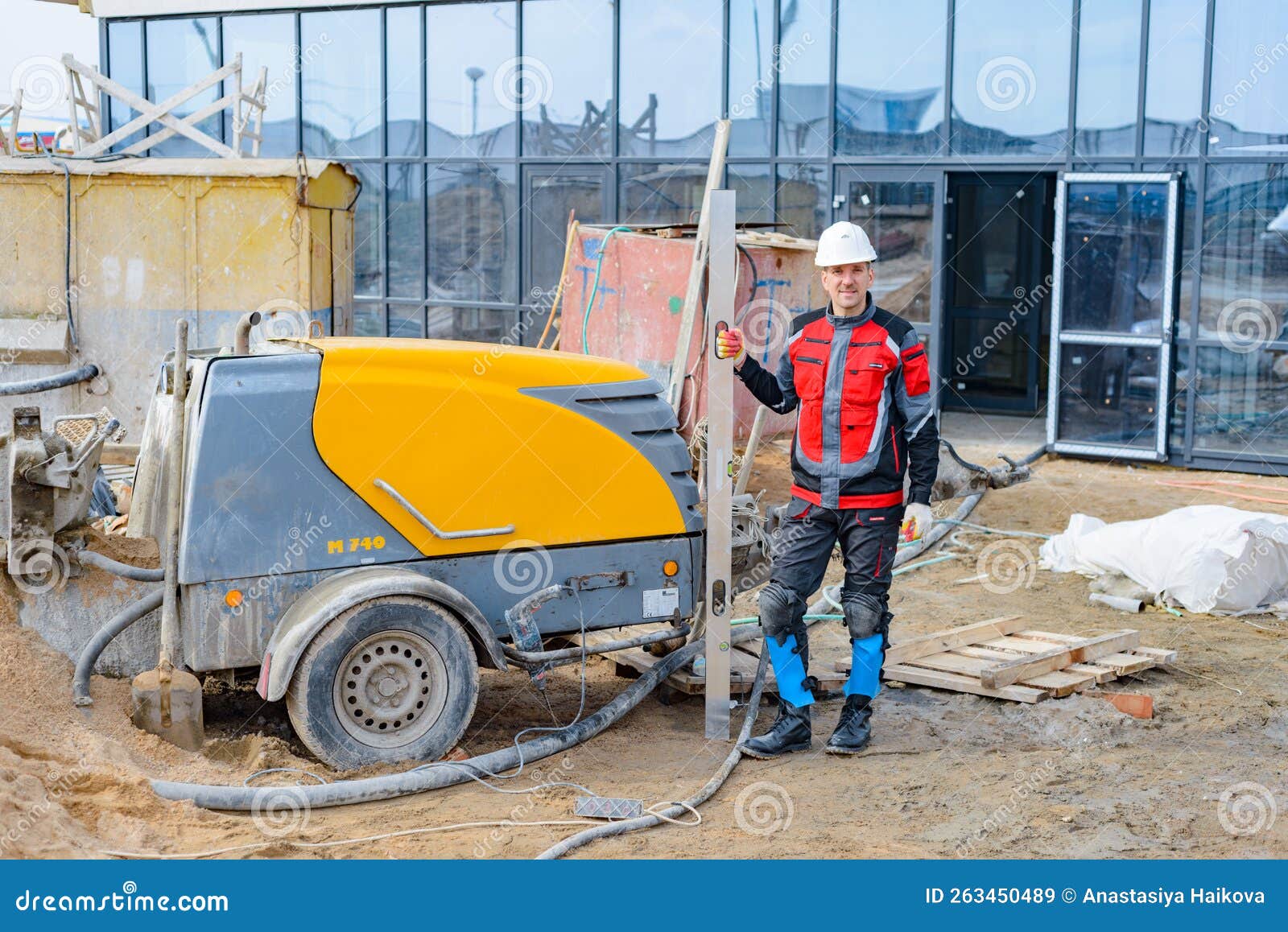 A Builder in Work Clothes is Doing His Job Stock Image - Image of power ...